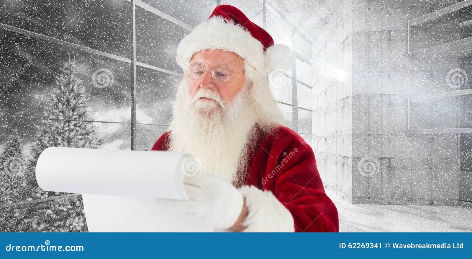 Composite Image of Santa Claus Checking His List Stock Image - Image of ...
