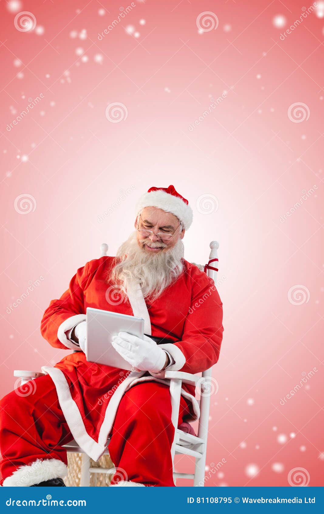 Composite Image of Santa Claus Playing Game on Digital Pc Stock Image ...