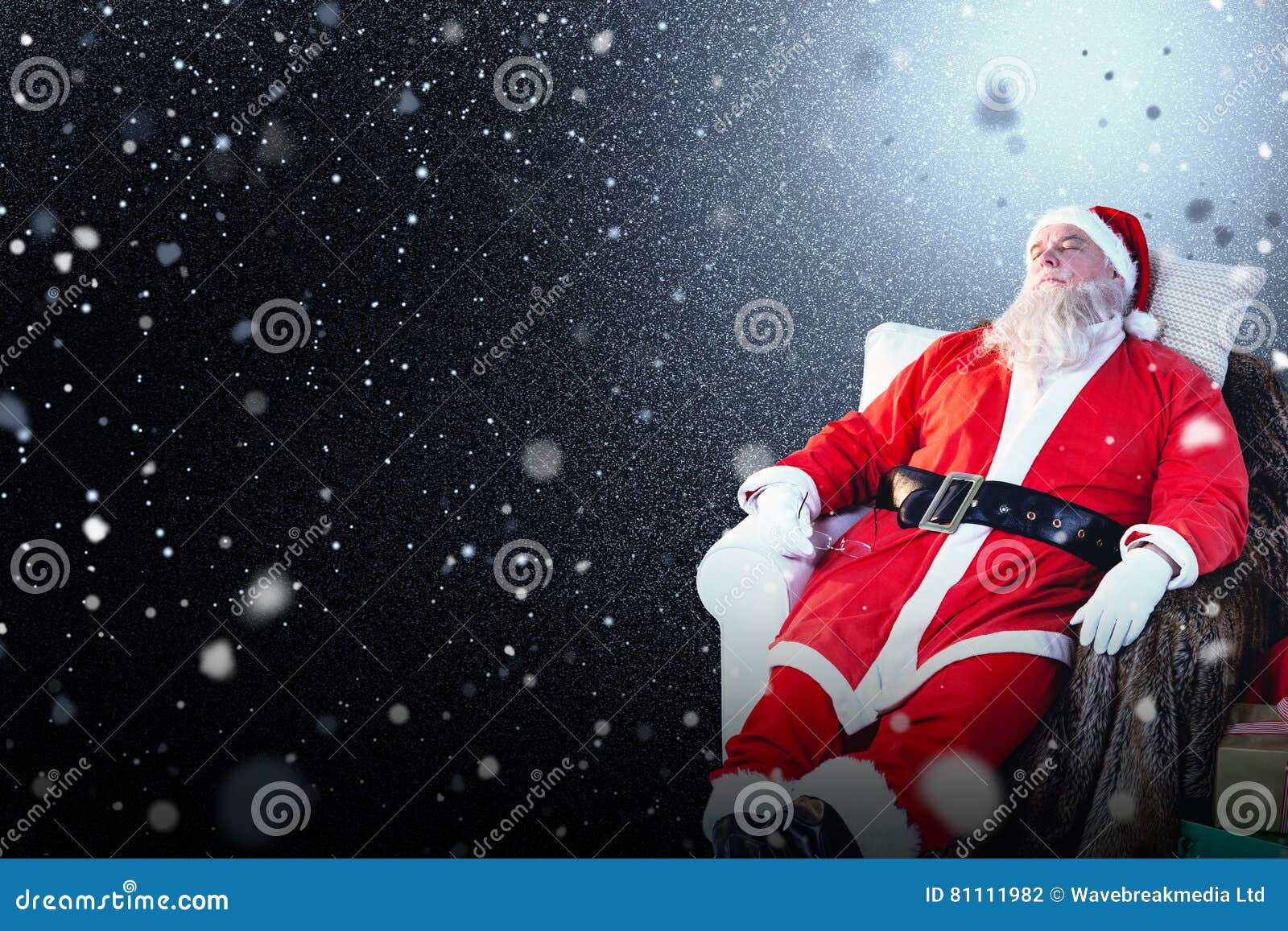Composite Image of Santa Claus Relaxing on Sofa Stock Photo - Image of ...