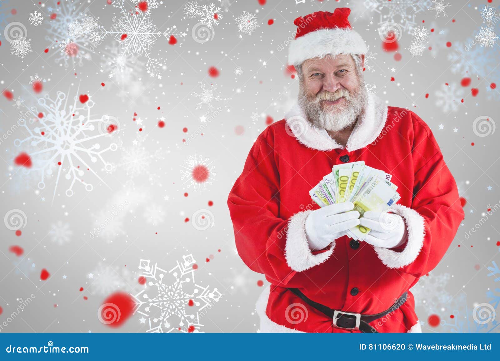 Composite Image of Santa Claus Showing Currency Notes Stock Photo ...