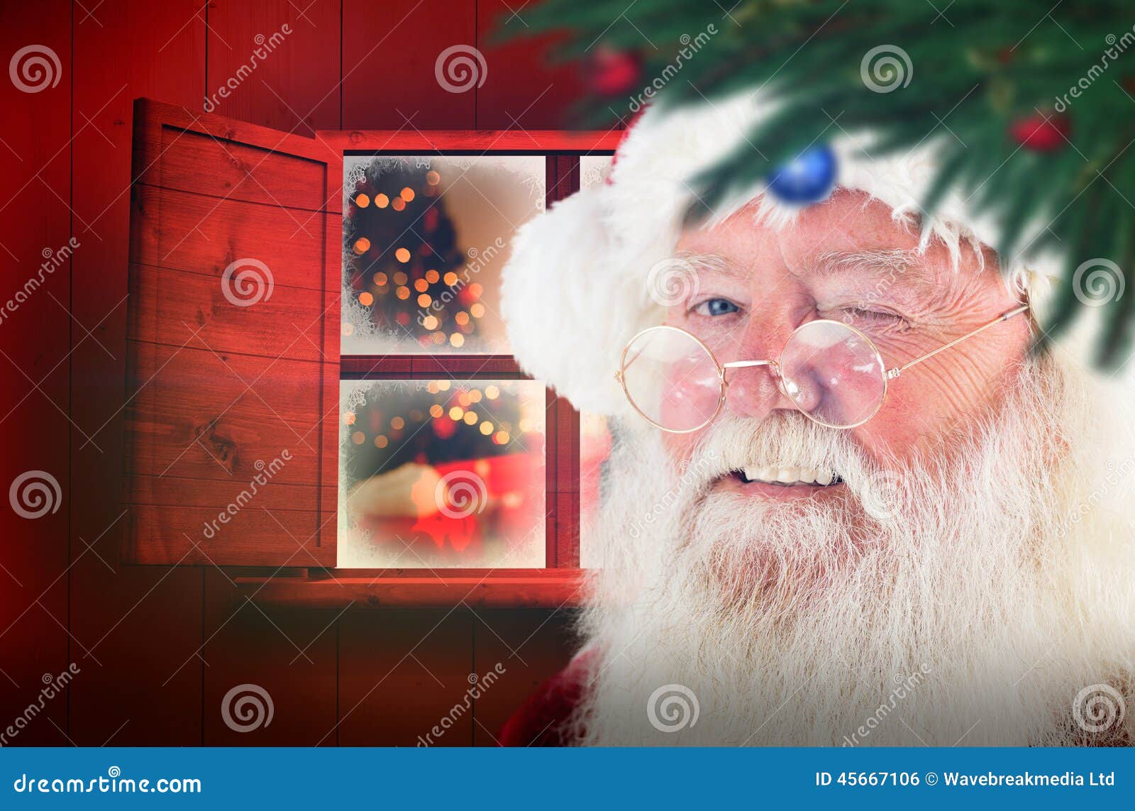 Composite Image of Santa Claus Winking Stock Photo - Image of christmas ...