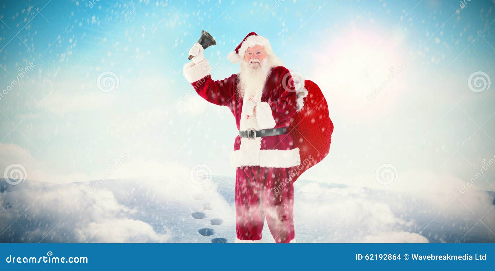 Composite Image of Santa Ringing His Bell Stock Photo - Image of ...