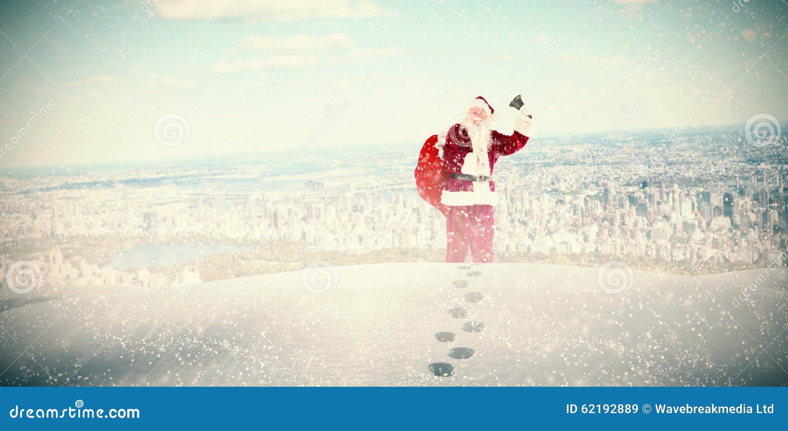Composite Image of Santa Ringing His Bell Stock Image - Image of ...