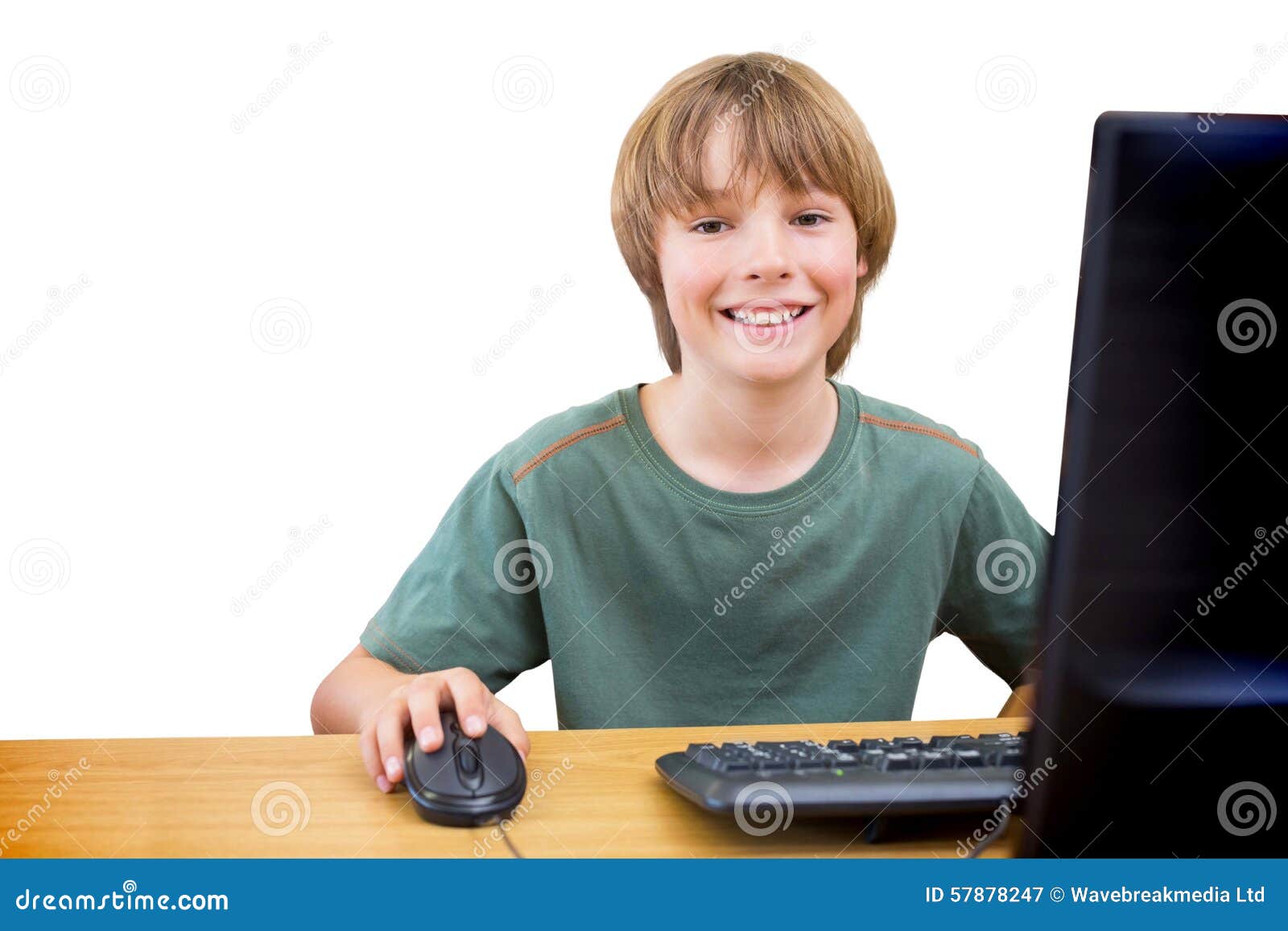 Composite Image of School Kid on Computer Stock Image - Image of child ...