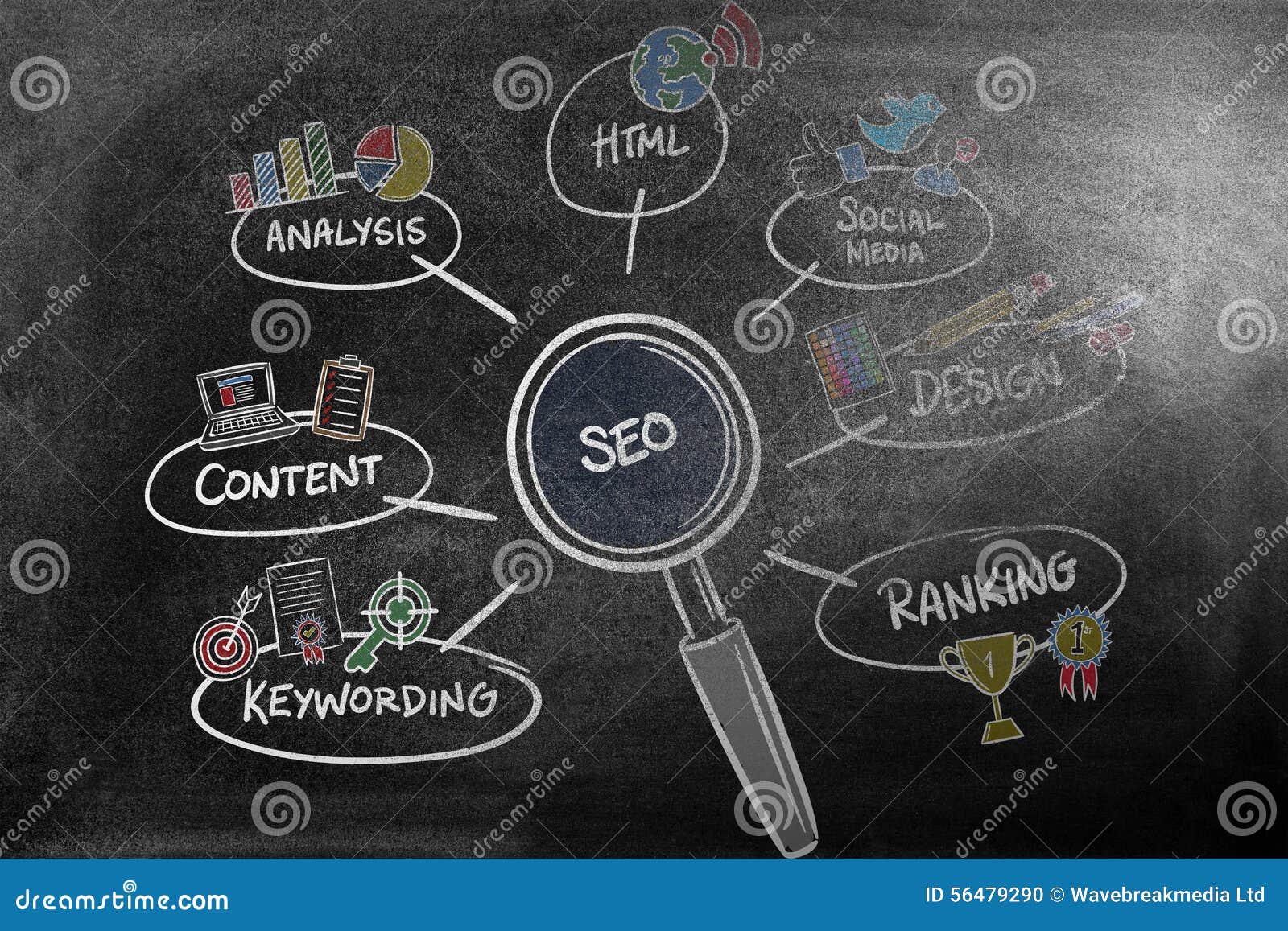 Composite Image of Seo Doodle Stock Illustration - Illustration of hand ...