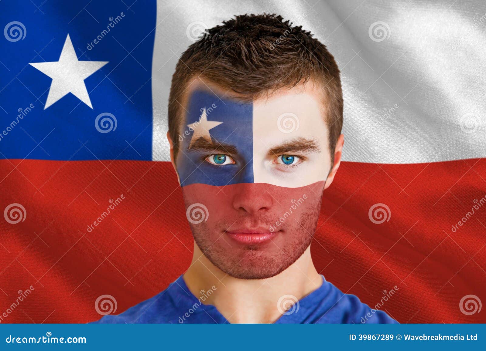 Composite Image of Serious Young Chile Fan with Facepaint Stock Image ...