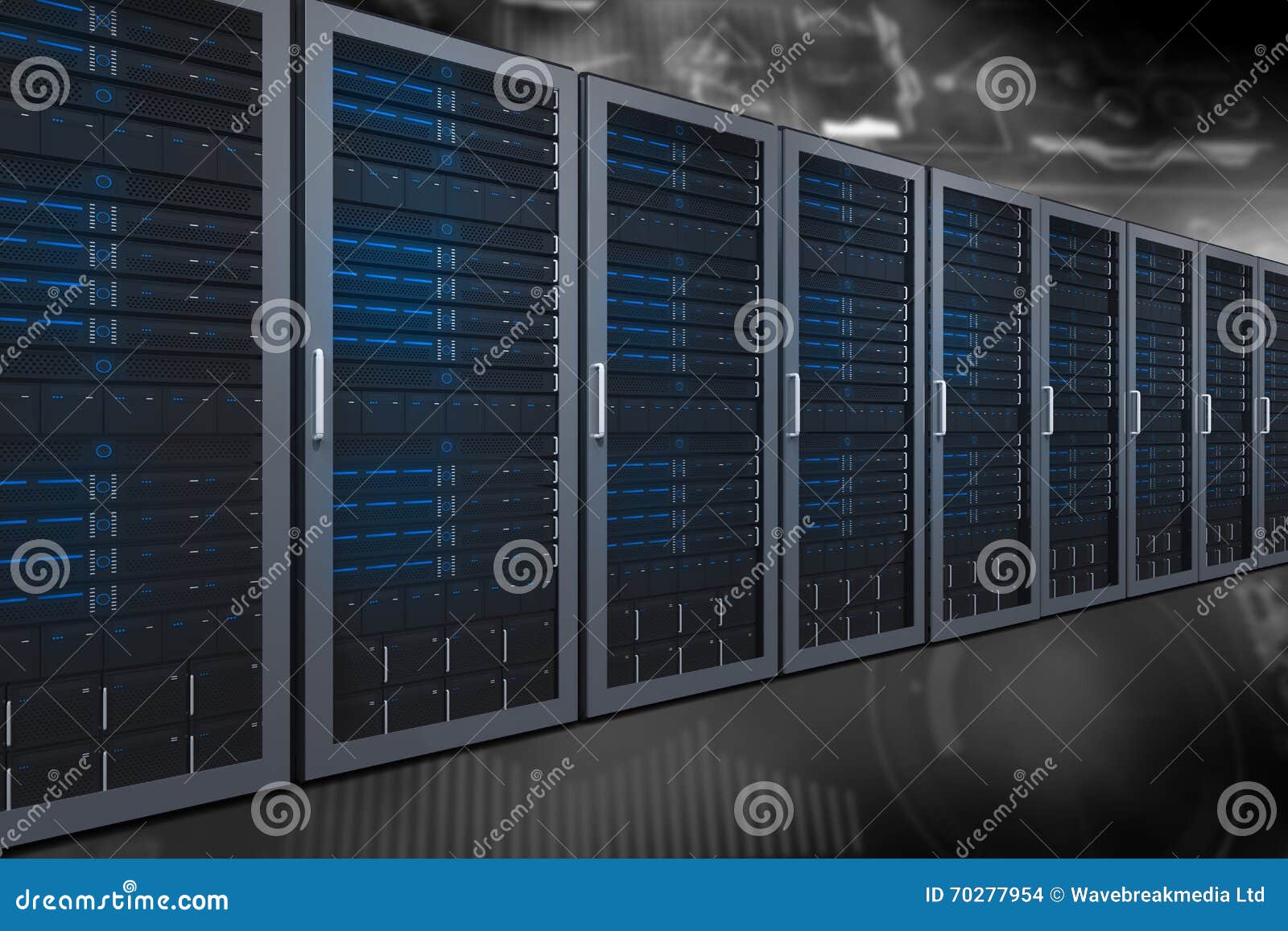 Composite Image of Server Towers Stock Illustration - Illustration of ...