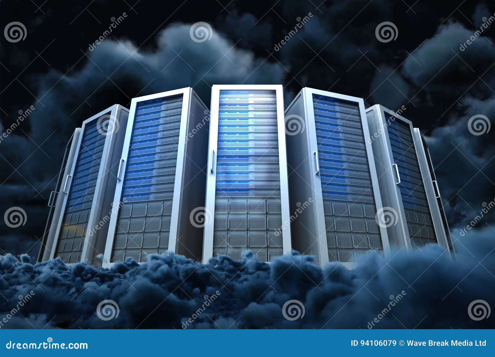 Composite Image of Server Towers Stock Illustration - Illustration of ...