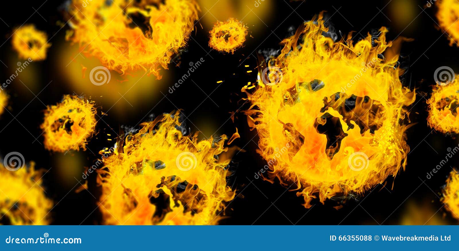 Composite Image of Several Stars in Fire Stock Illustration ...
