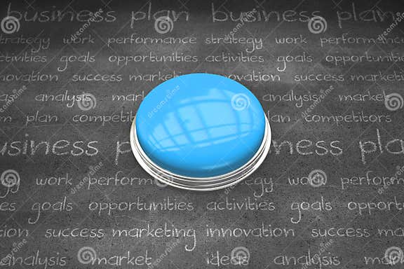 Composite Image of Shiny Blue Push Button Stock Illustration ...