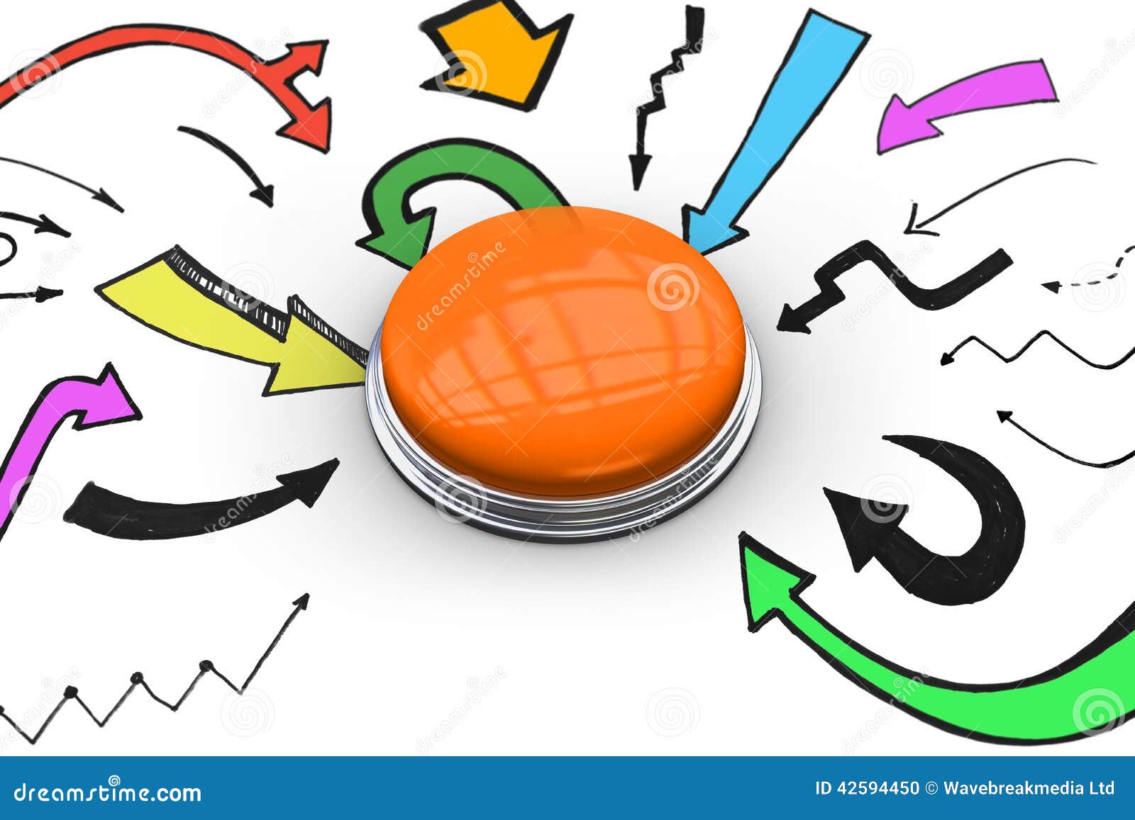 Composite Image of Shiny Orange Push Button Stock Illustration ...
