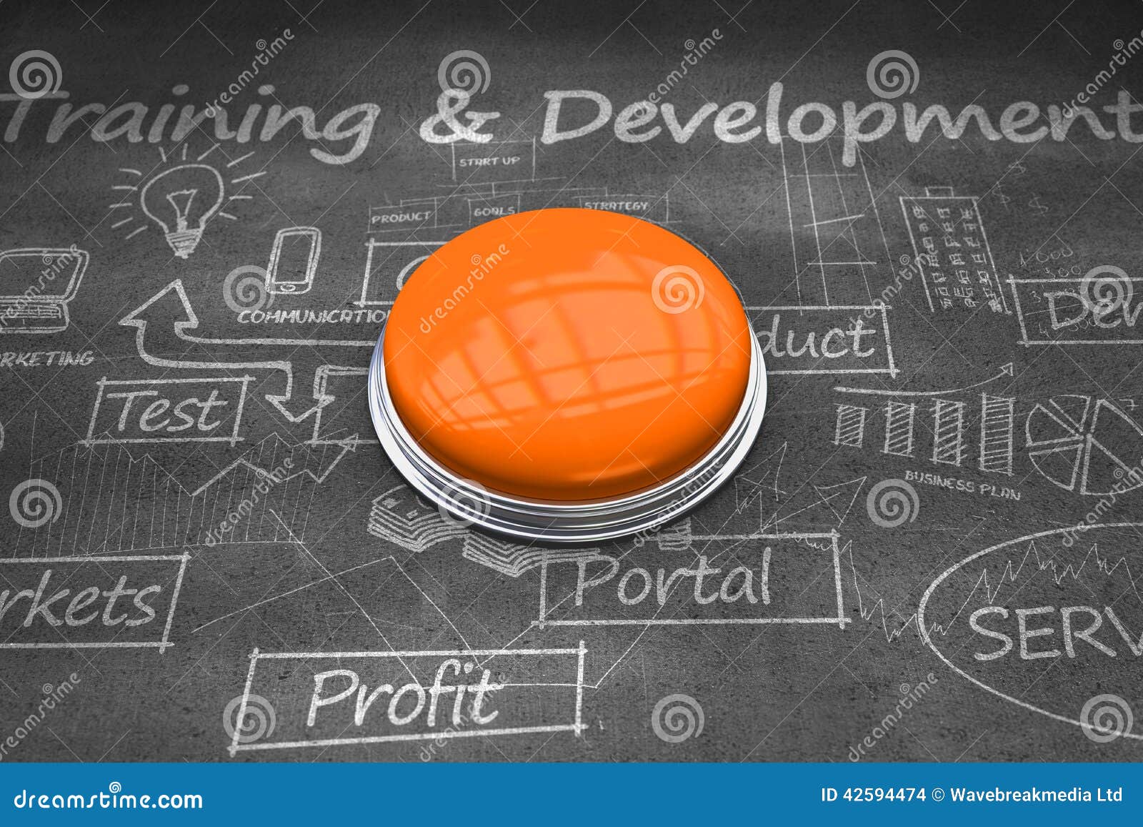 Composite Image of Shiny Orange Push Button Stock Illustration ...