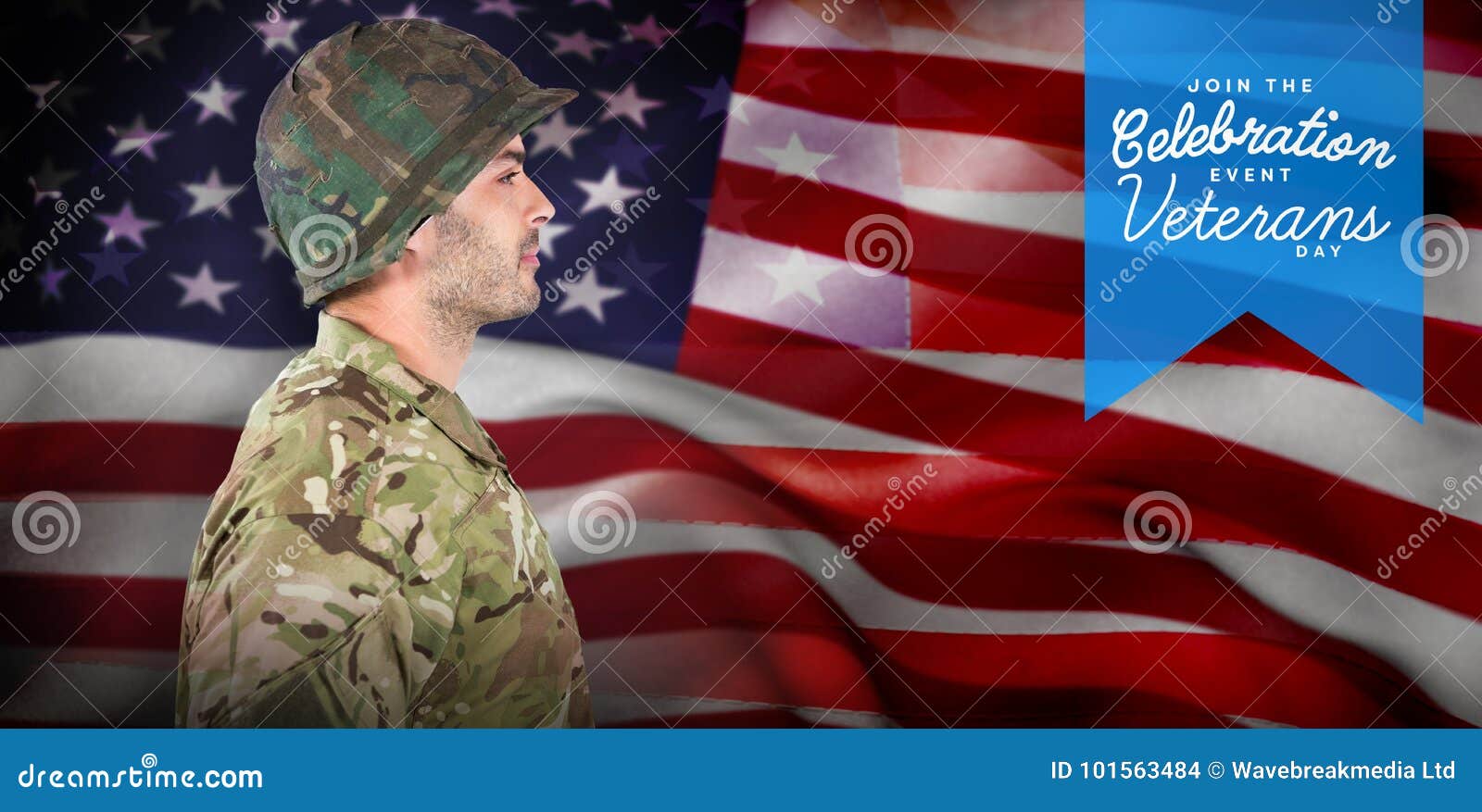 Composite Image of Side View of Confident Soldier in Uniform Standing ...