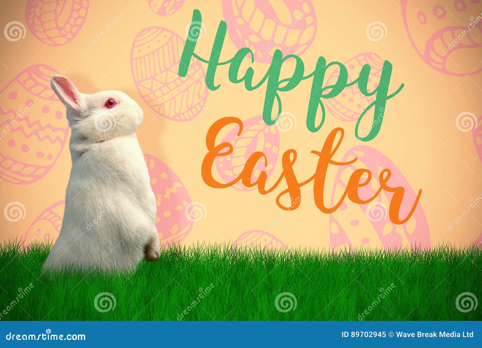 Composite Image of Side View of Cute Rabbit Stock Illustration ...