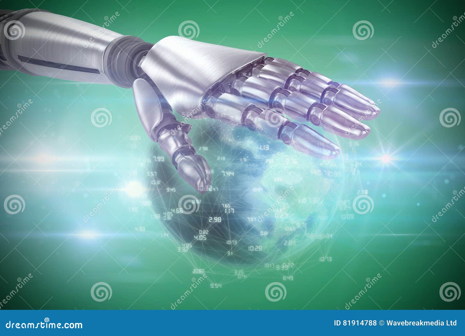 Composite Image of Silver Metal Robotic Hand Stock Illustration ...