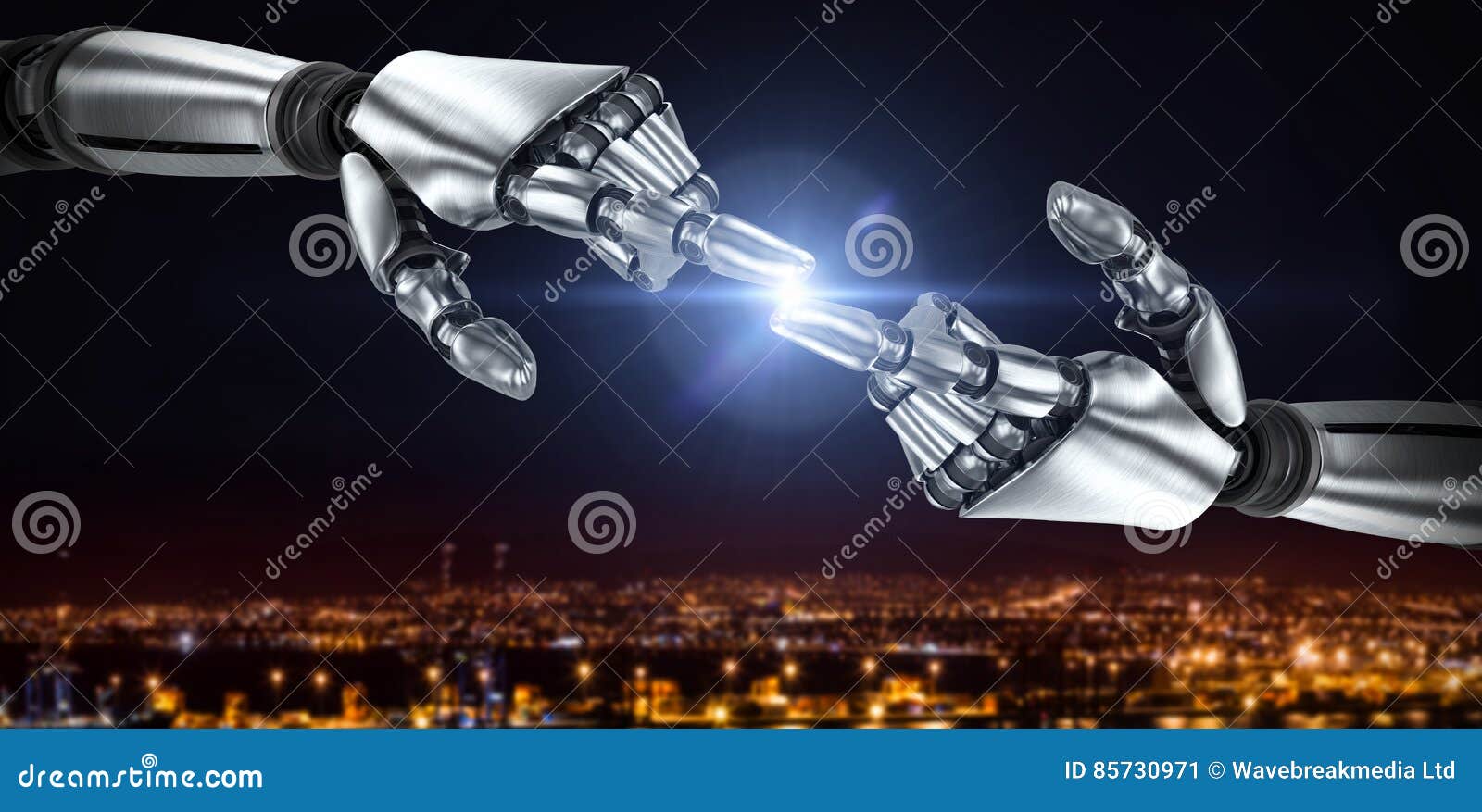 Composite Image of Silver Robot Arm Pointing at Something 3d Stock ...