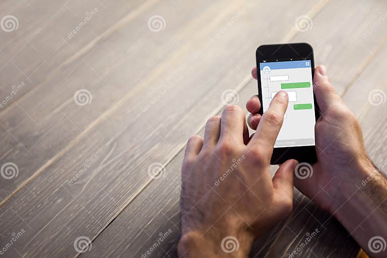 Composite Image of Smartphone Text Messaging Stock Photo - Image of ...