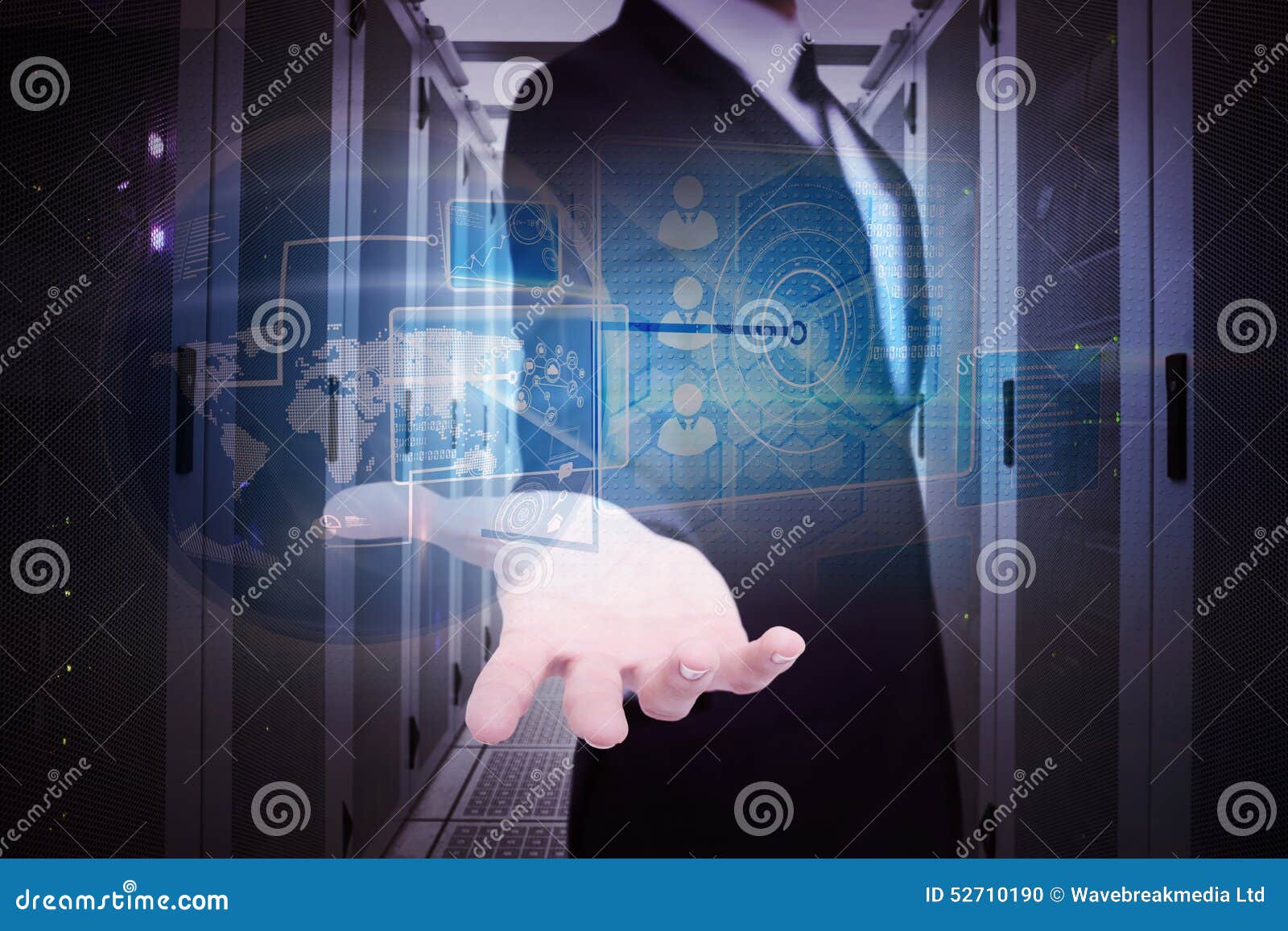 Composite Image of Smiling Businessman Offering Something with His Open ...