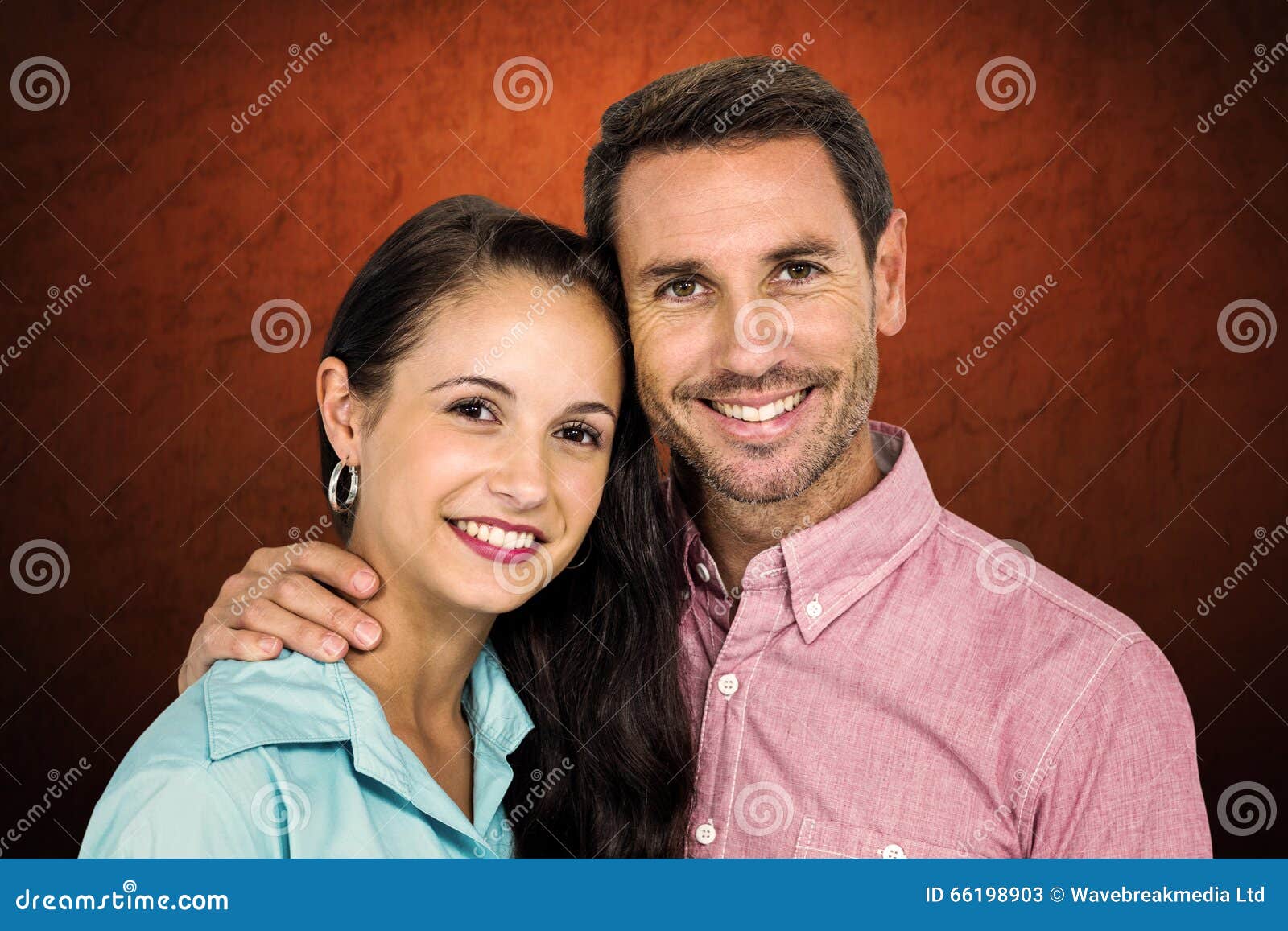 Composite Image Of Smiling Couple Looking At Camera Stock Image Image