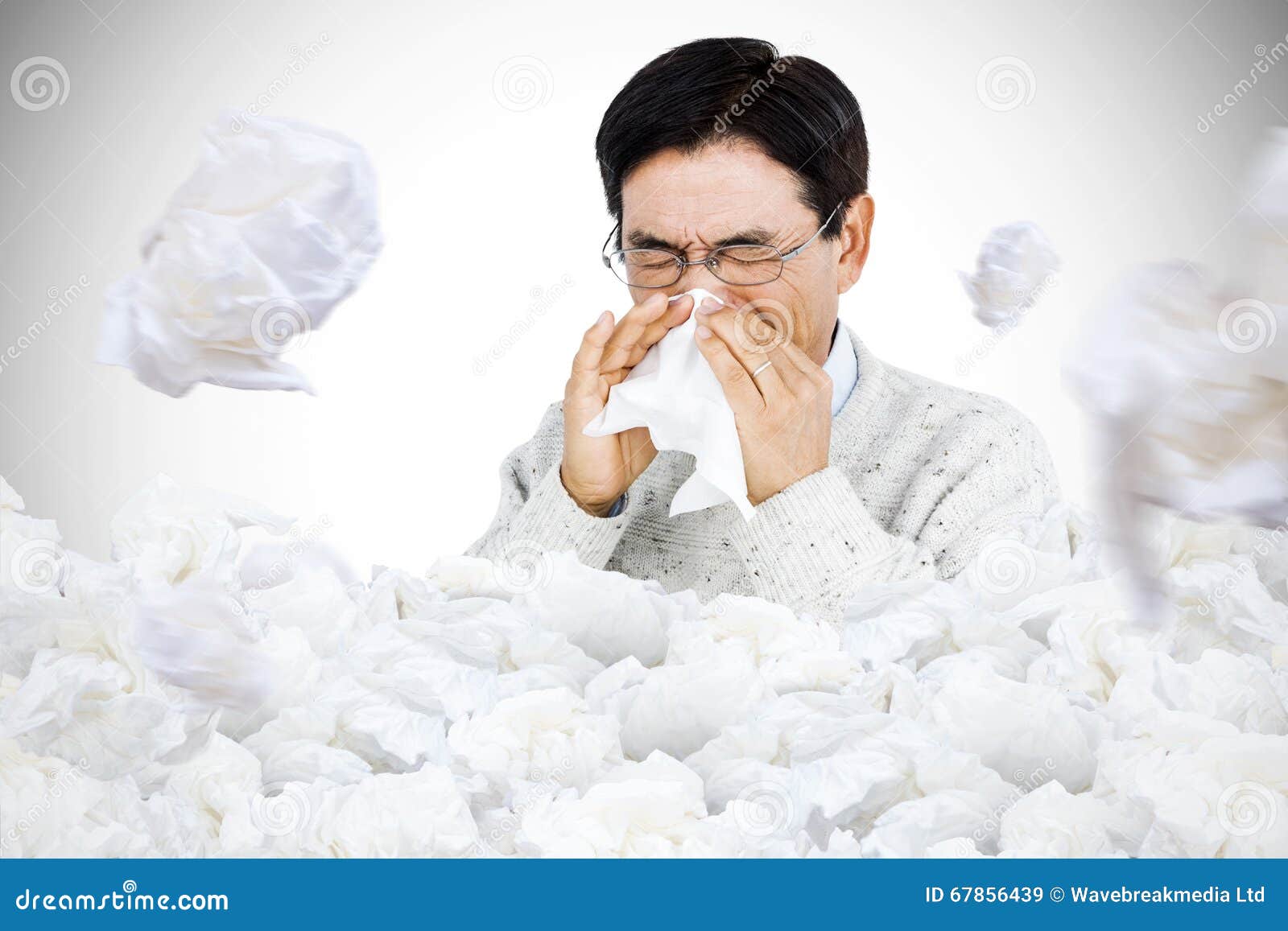 Composite Image of Smiling Man Using a Tissue Stock Image - Image of ...