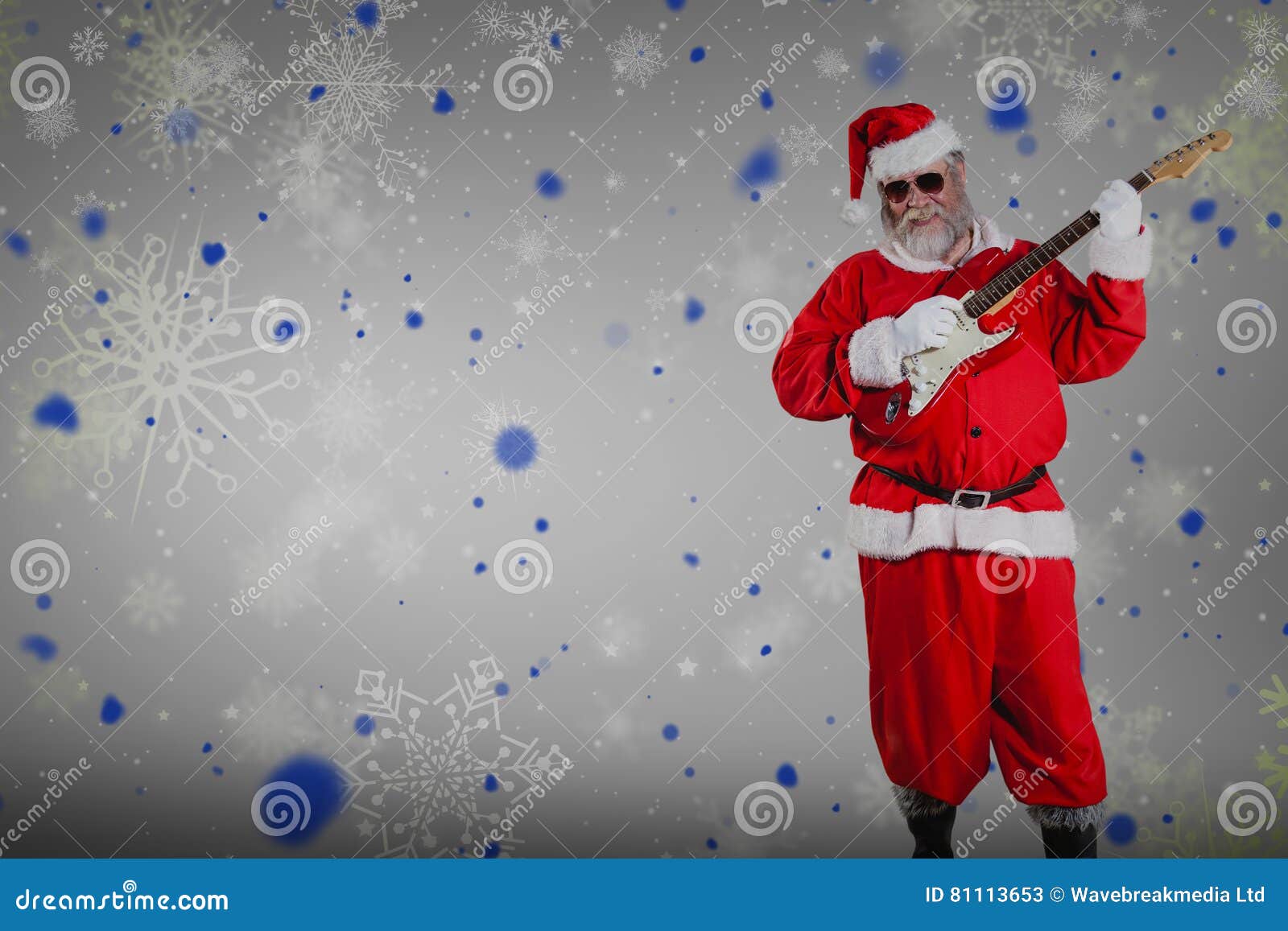 Composite Image of Smiling Santa Claus Playing Guitar Stock Image ...
