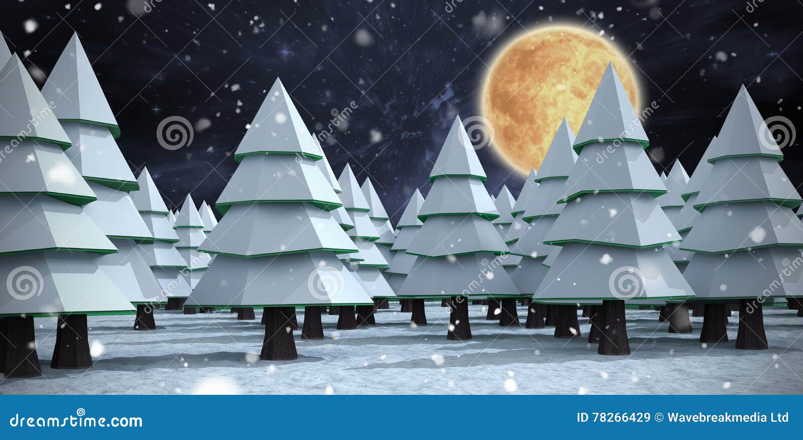 Composite Image of Snow Covering Christmas Trees Stock Image - Image of ...