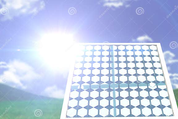 Composite Image of Solar Panel with Hexagon Shape Stock Photo - Image ...