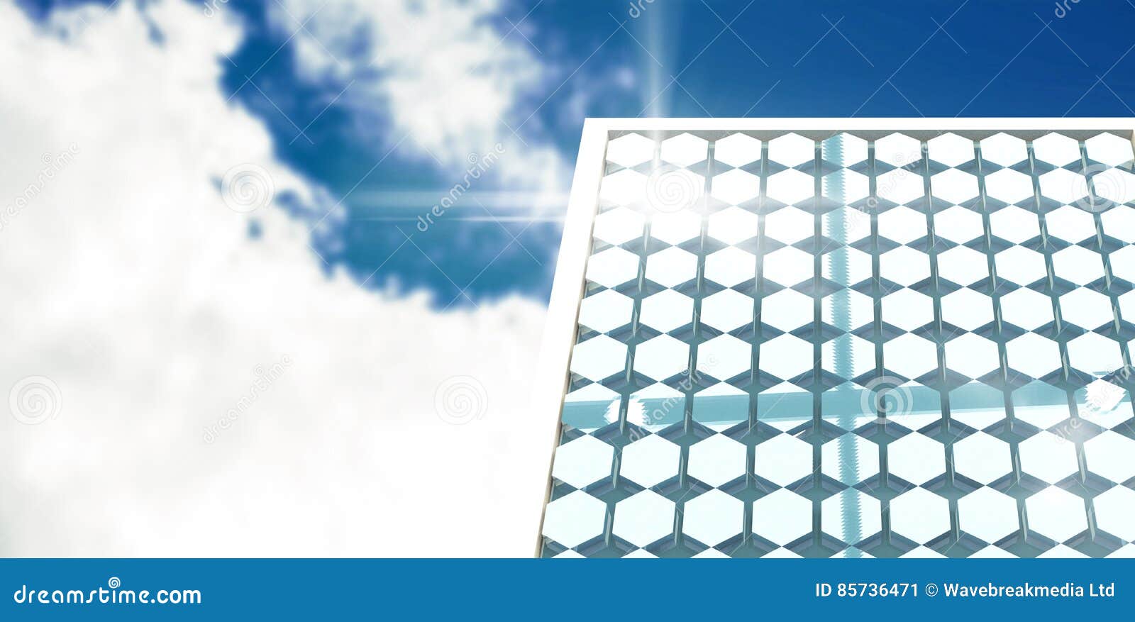 Composite Image of Solar Panel with Hexagon Shape Stock Image - Image ...