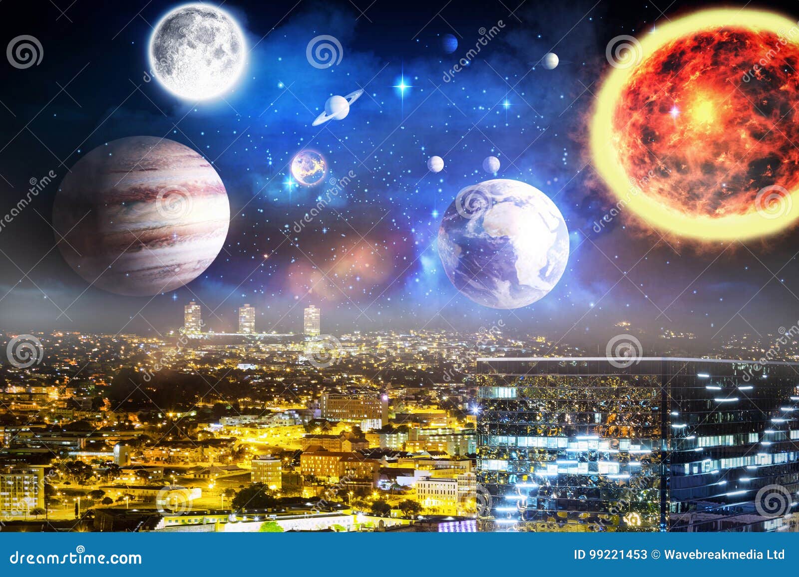 Composite Image Of Composite Image Of Solar System Against White ...