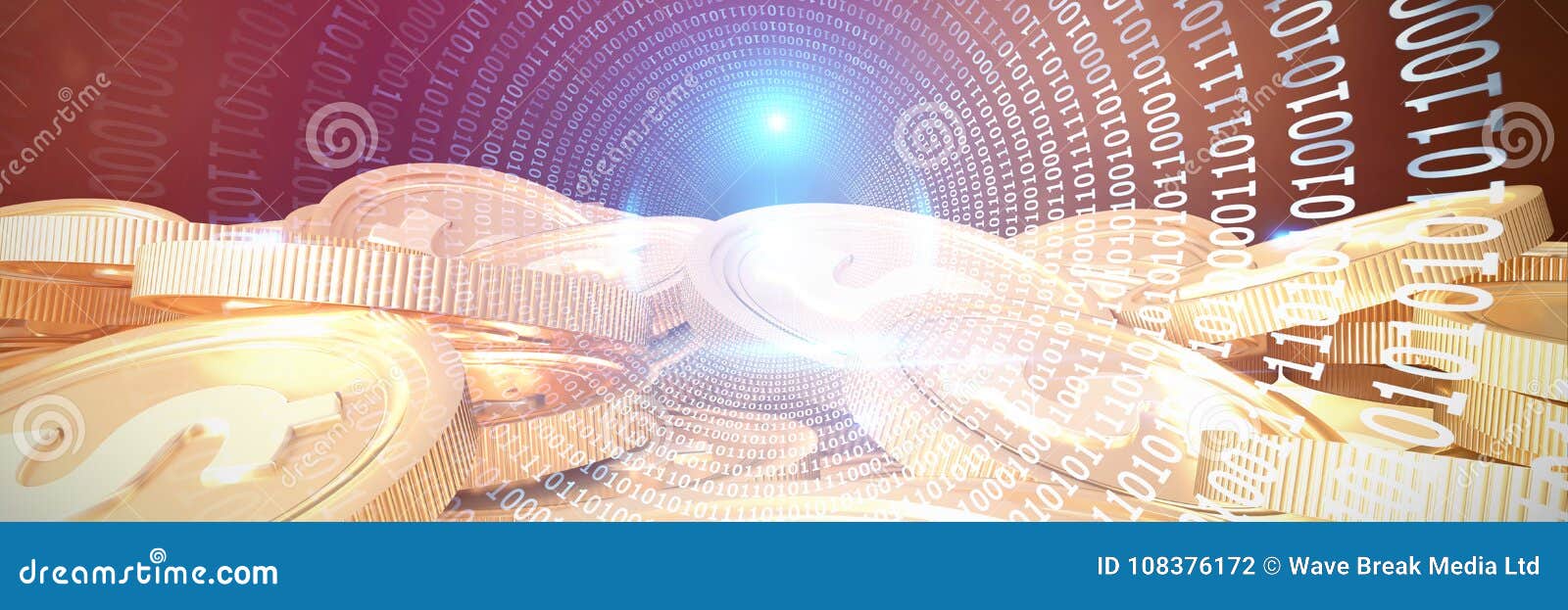 Composite Image of Spiral of Shiny Binary Code Stock Illustration ...