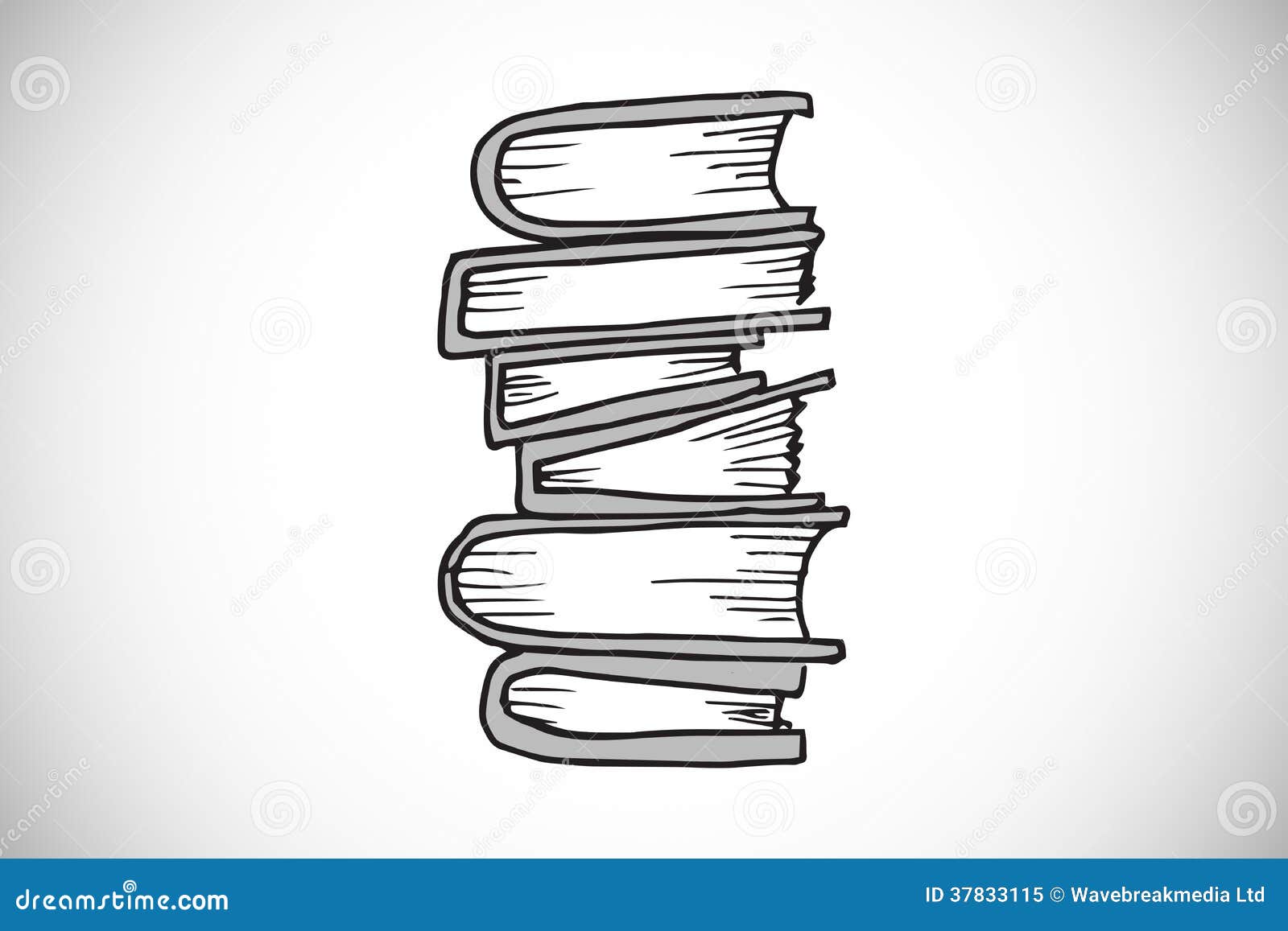 Composite Image of Stack of Books Doodle Stock Illustration ...