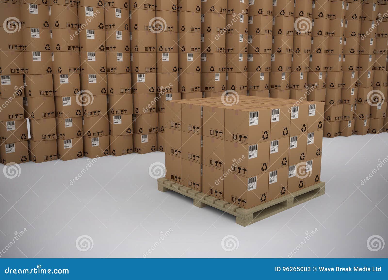 Stack Of Cardboard Boxes On Wooden Pallet Royalty-Free Stock Photo ...