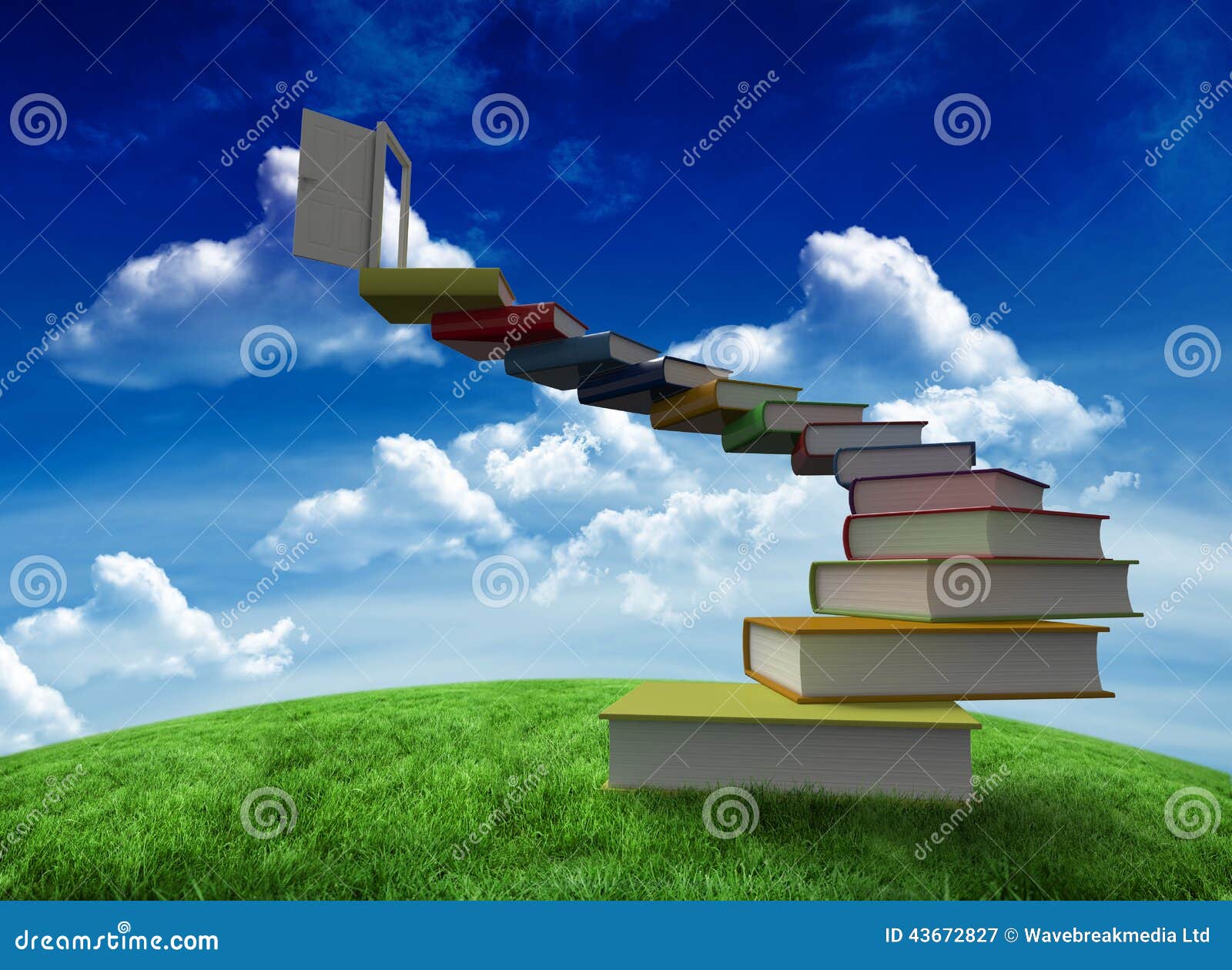 Composite Image of Steps Made of Books Stock Illustration ...
