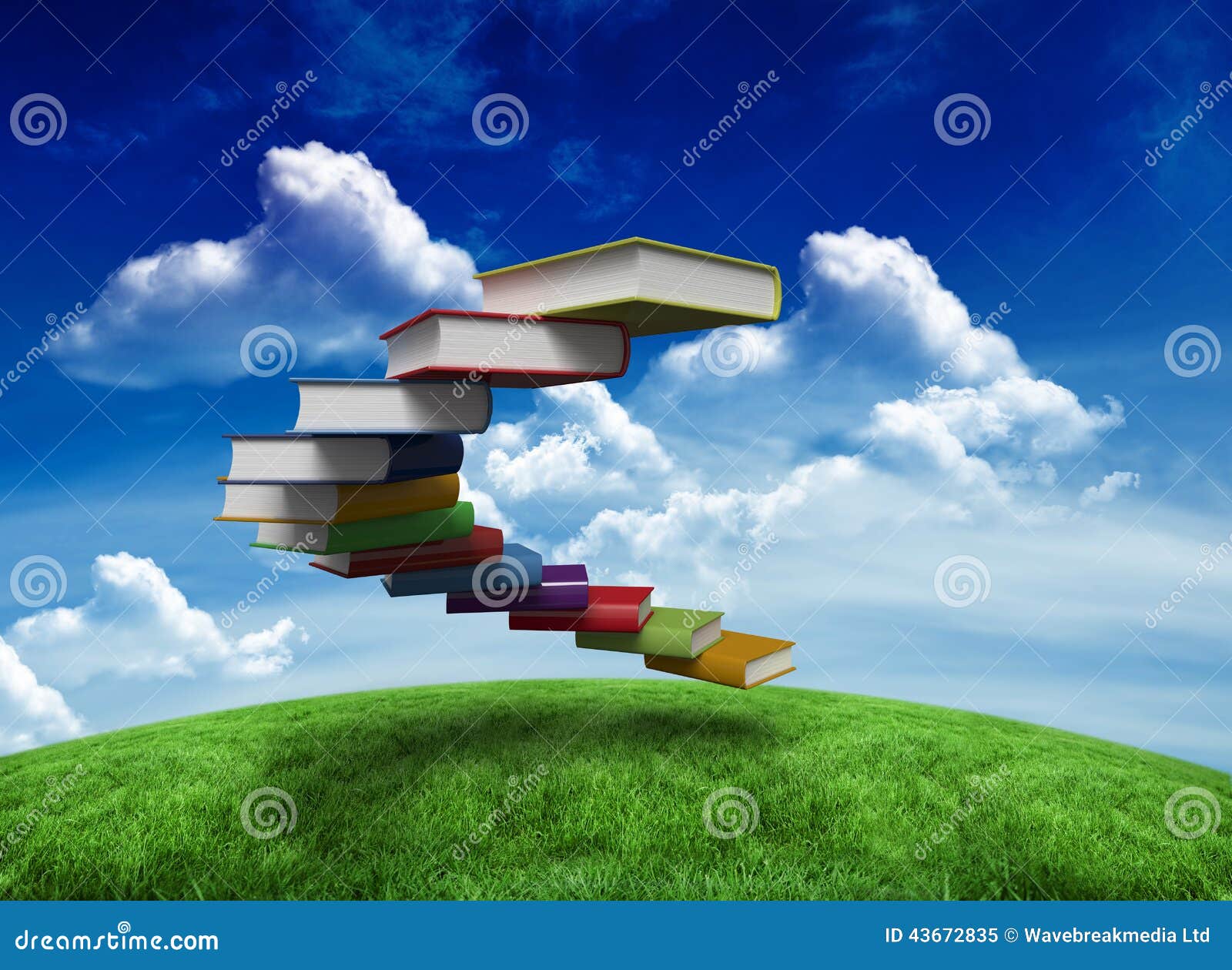 Composite Image of Steps Made of Books Stock Illustration ...