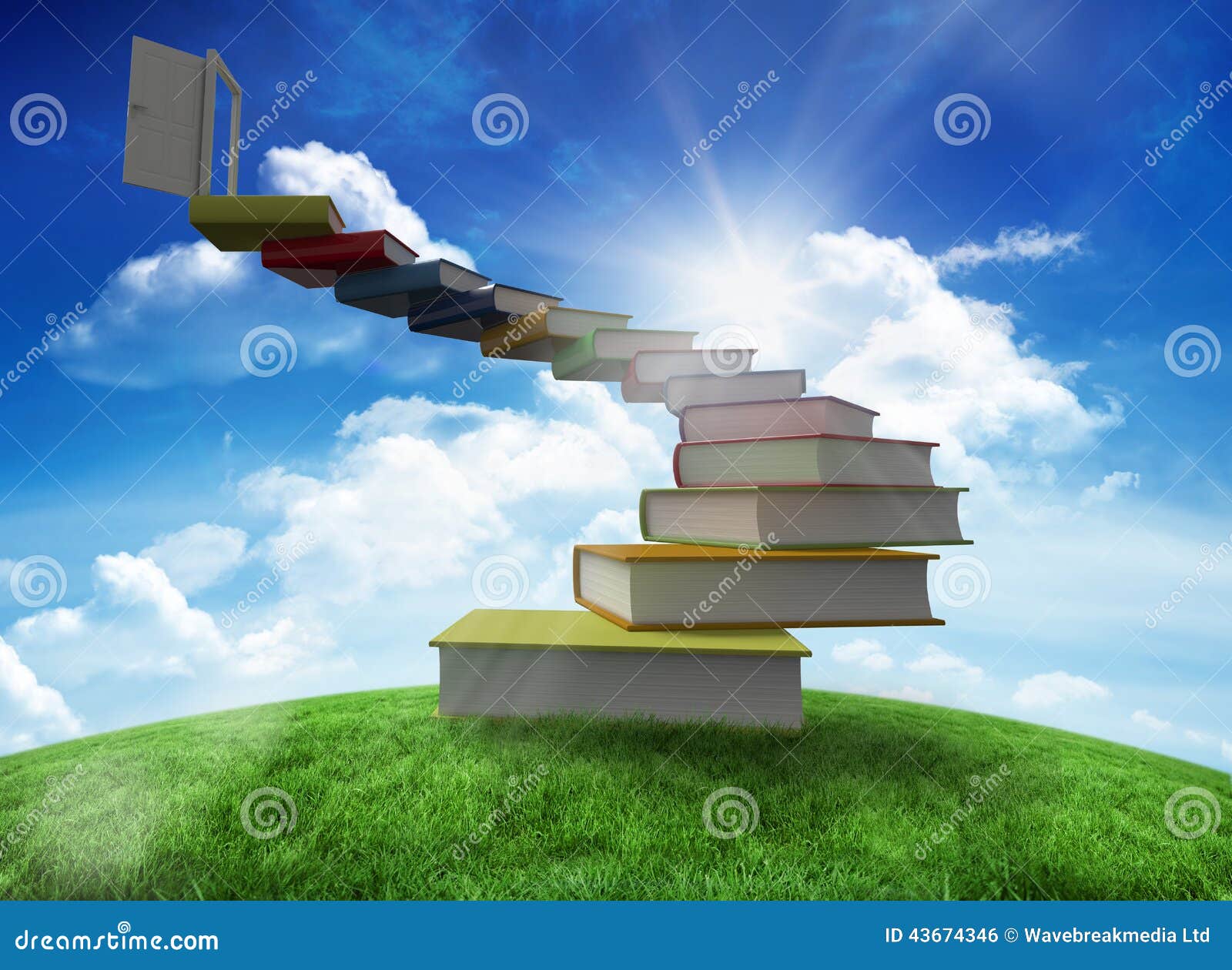 Composite Image of Steps Made of Books Stock Illustration ...