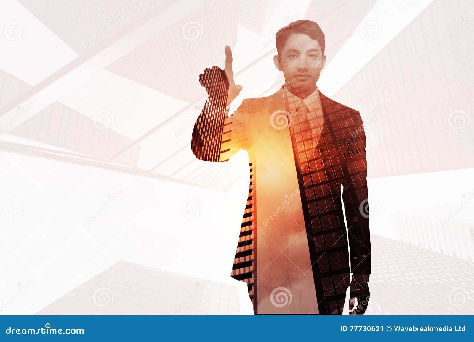 Composite Image of Stern Asian Businessman Pointing Stock Image - Image ...