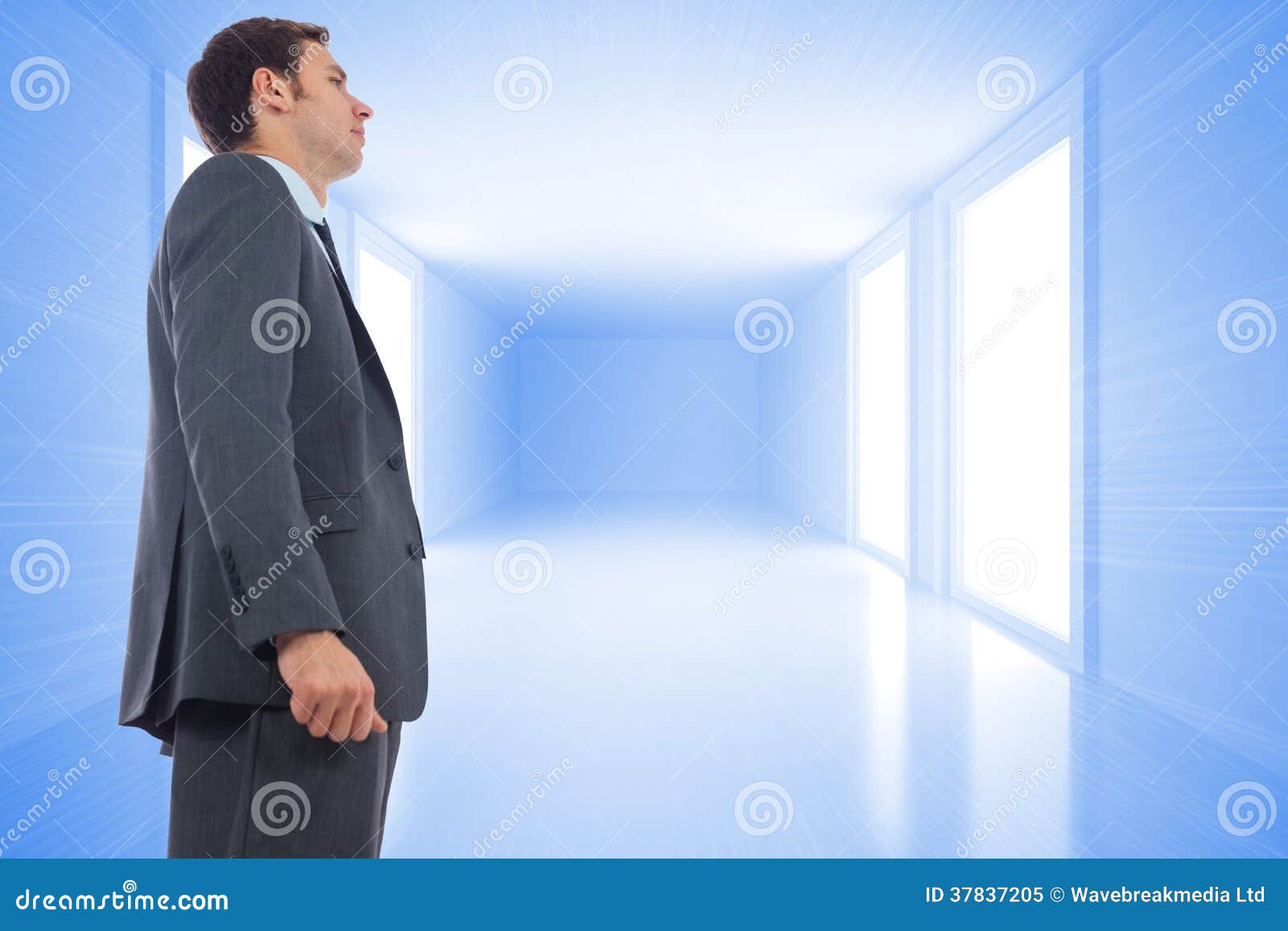 Composite Image of Stern Businessman Standing Stock Image - Image of ...