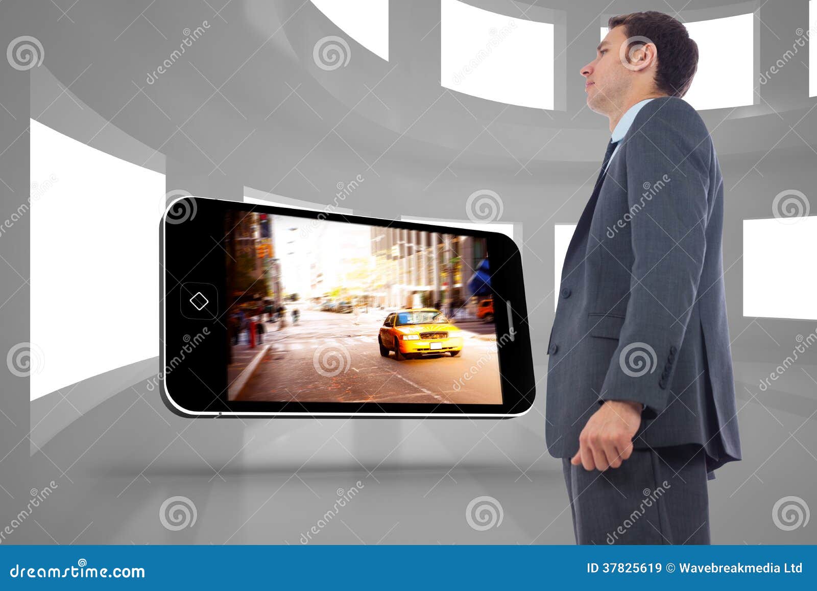 Composite Image of Stern Businessman Standing Stock Image - Image of ...