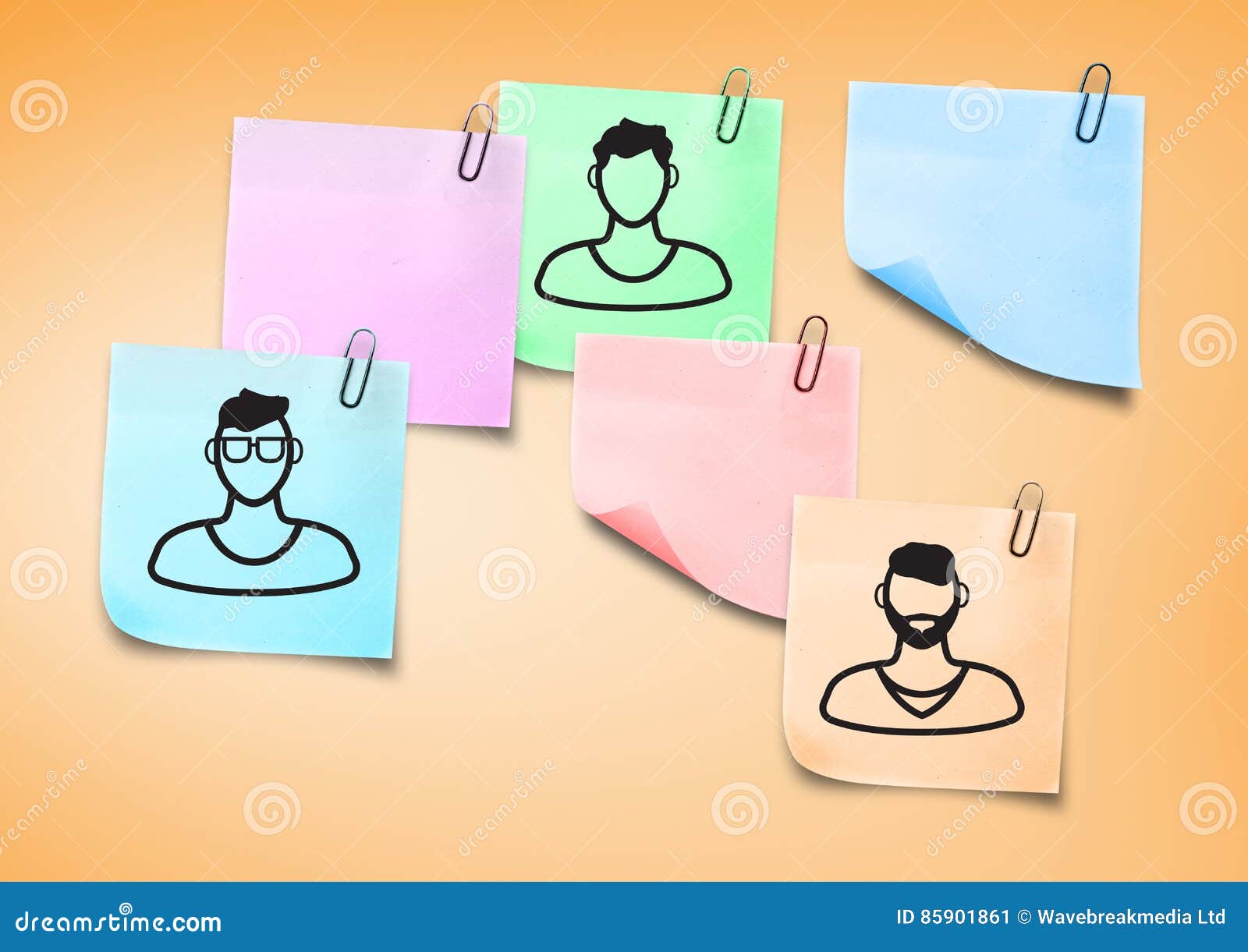 Composite Image of Sticky Note People Men Icons Stock Image - Image of ...