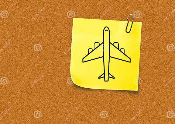 Composite Image of Sticky Note Plane Icon Against Orange Background ...