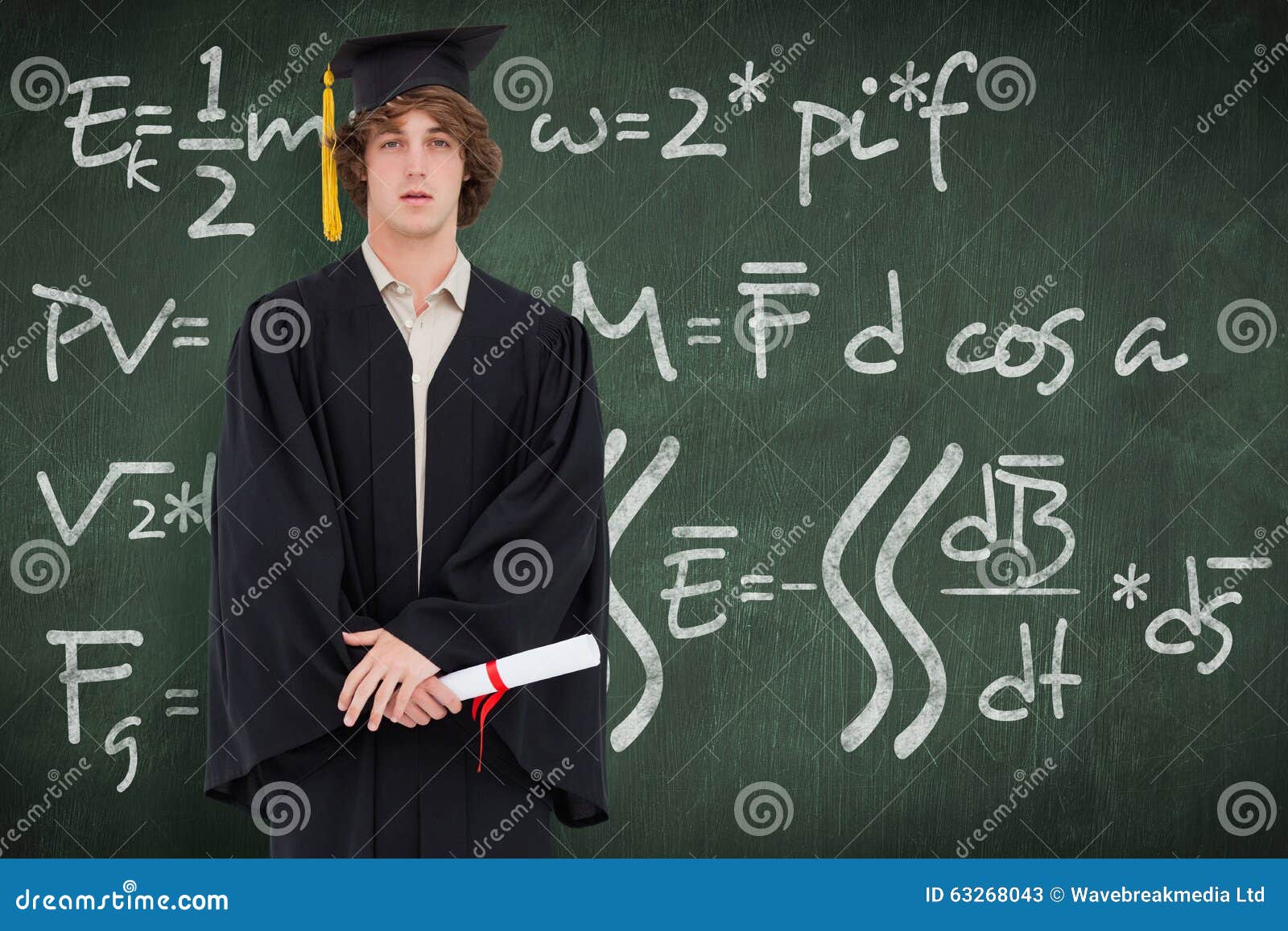Composite Image of Student in Graduate Robe Stock Image - Image of ...