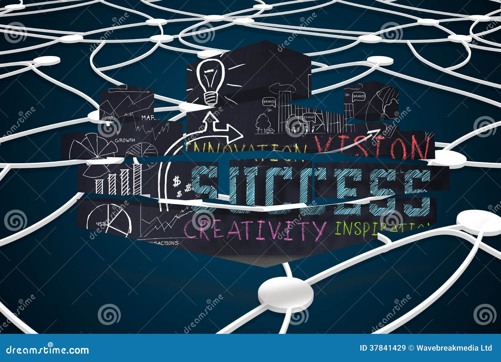 Composite Image of Success Brainstorm on Abstract Screen Stock ...