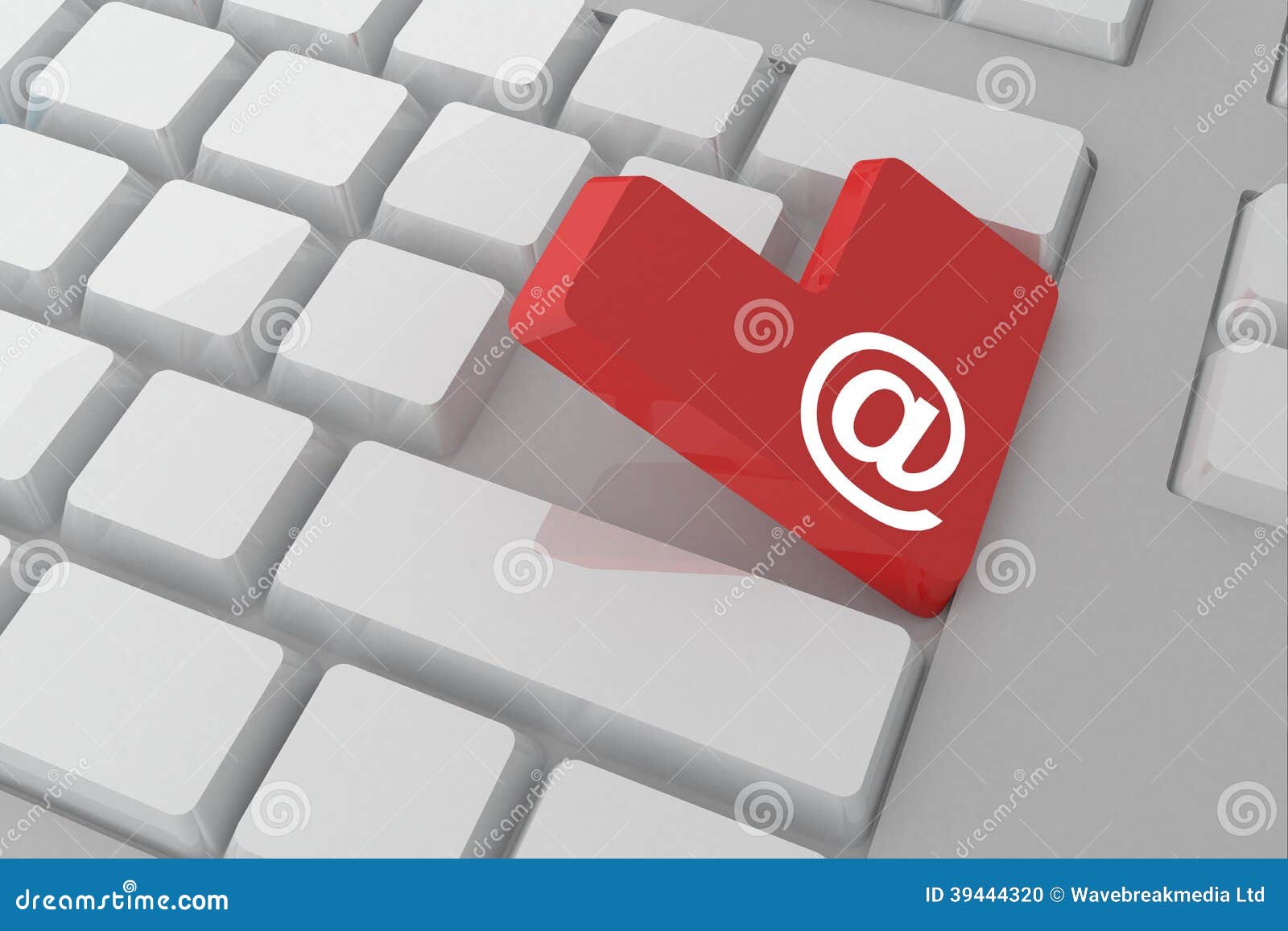 Composite Image of at Symbol on Key Stock Illustration - Illustration ...