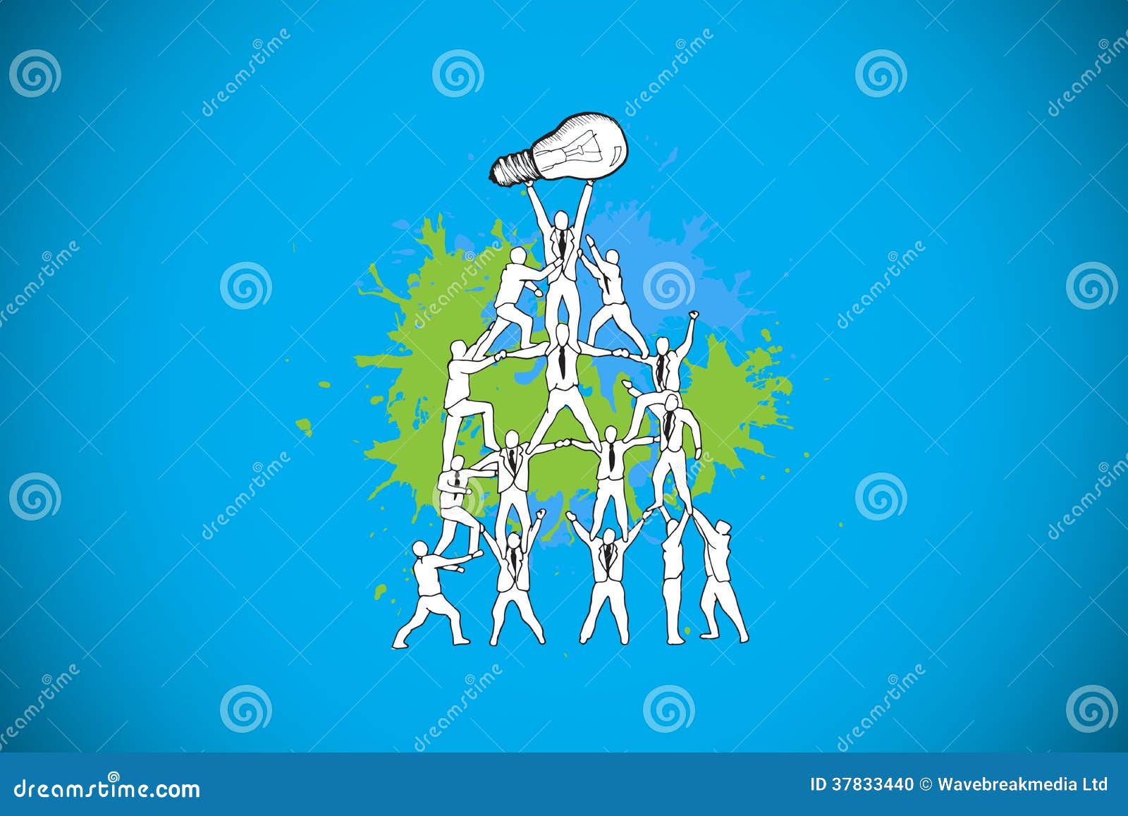 Composite Image of Teamwork Concept on Paint Splashes Stock ...