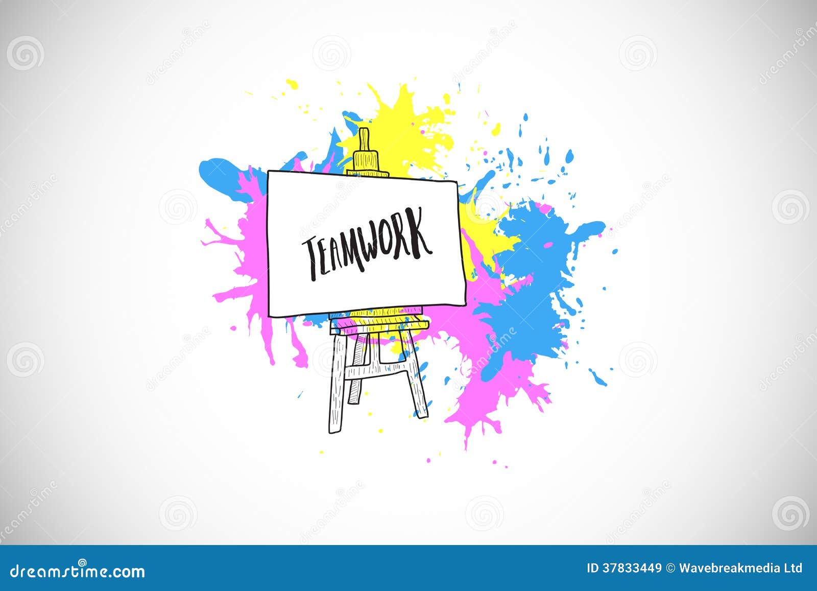 Composite Image of Teamwork Presentation on Paint Splashes Stock ...