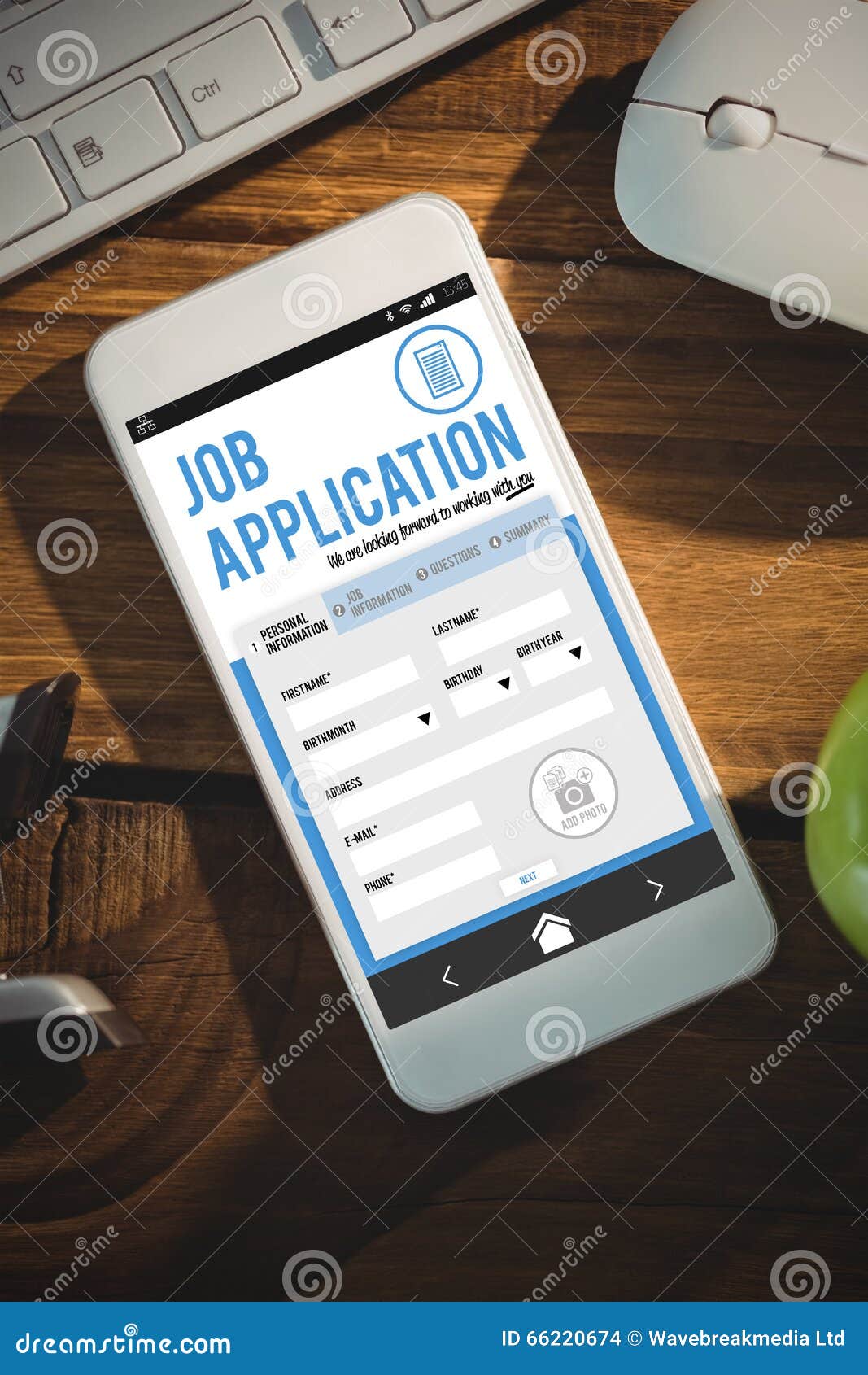 Composite Image of Telephone Job Application App Stock Photo - Image of ...