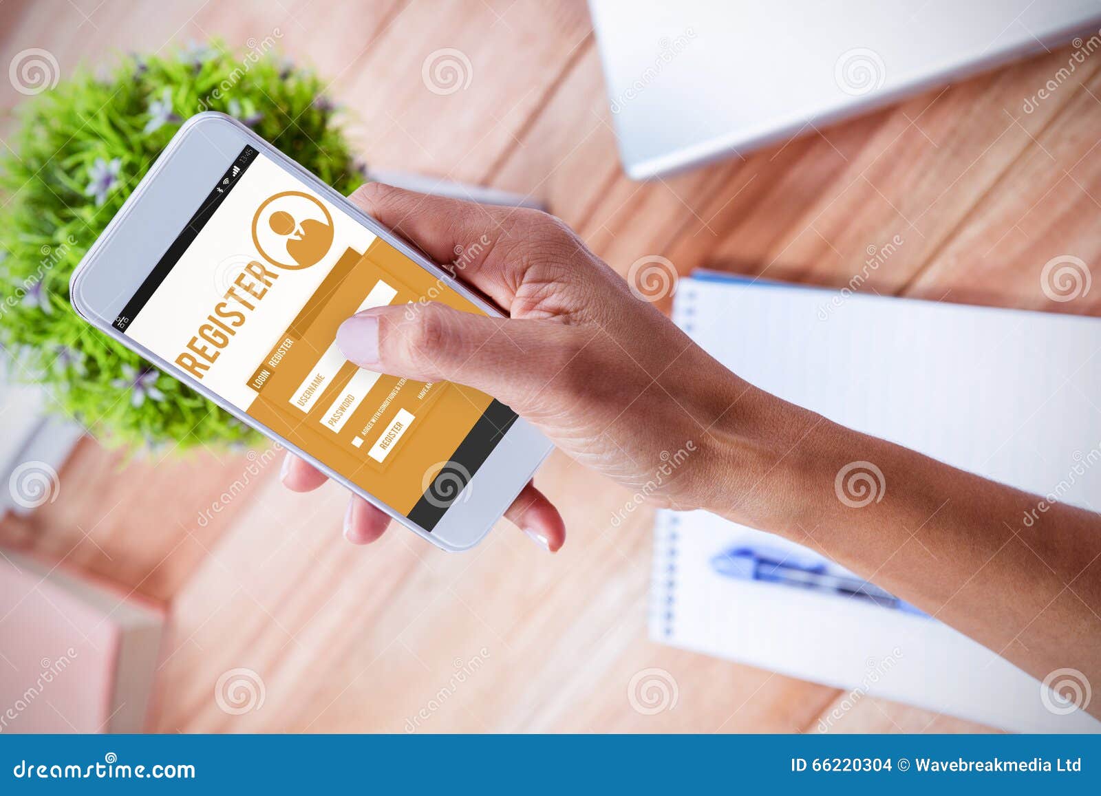 Composite Image of Telephone Register Application Stock Photo - Image ...