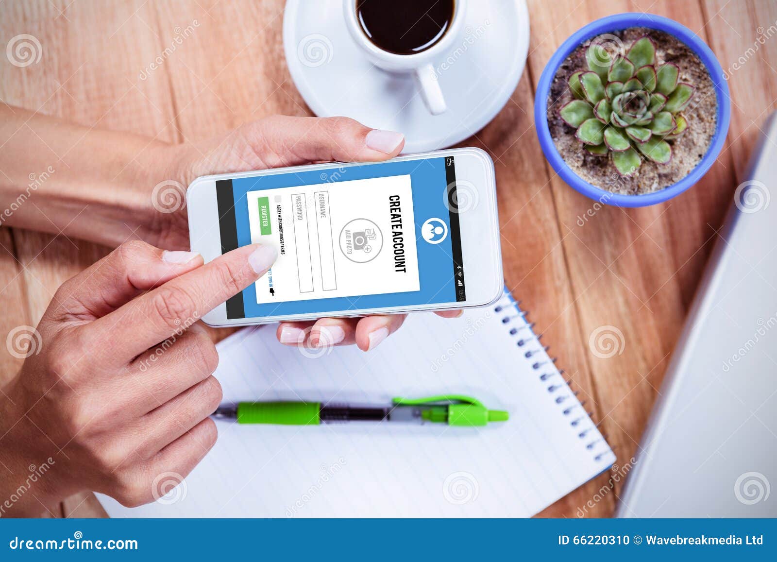 Composite Image of Telephone Register Application Stock Photo - Image ...