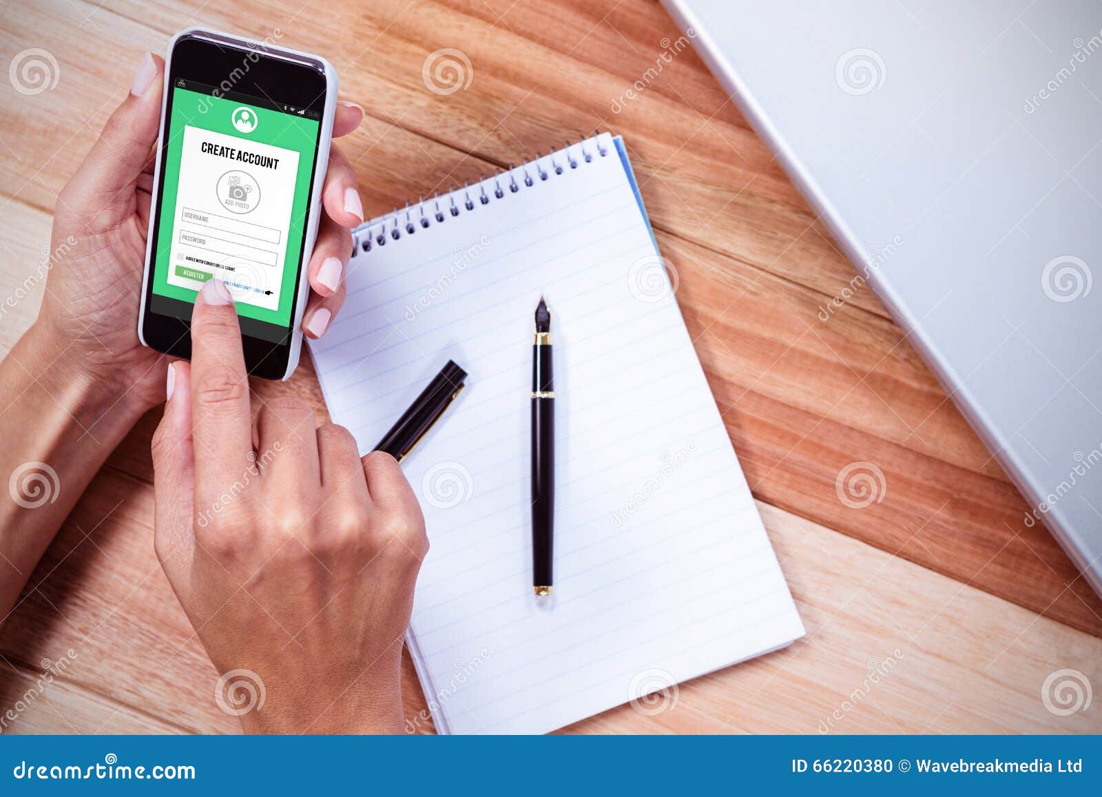 Composite Image of Telephone Register Application Stock Photo - Image ...