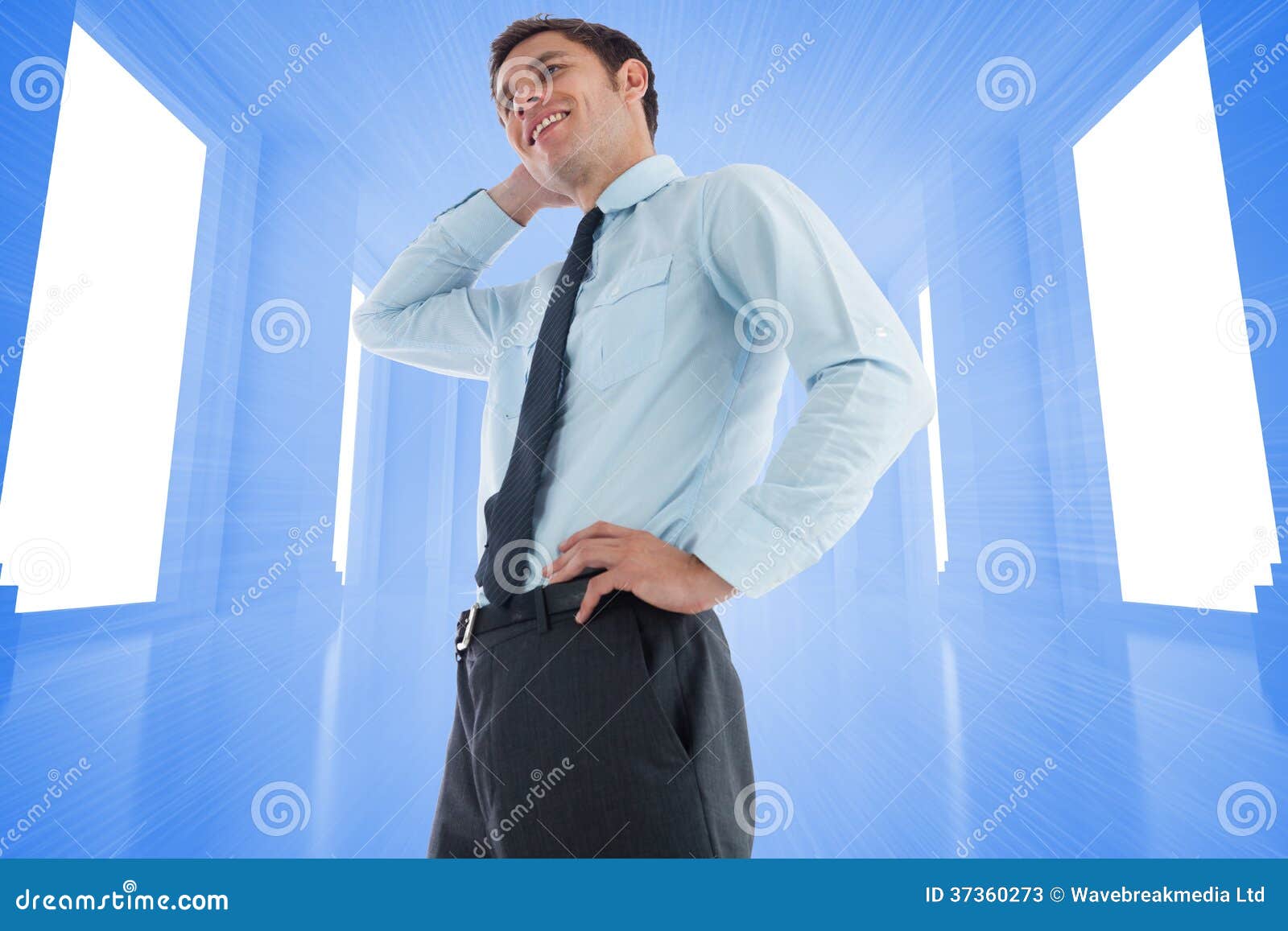 Composite Image of Thinking Businessman with Hand on Head Stock Image ...